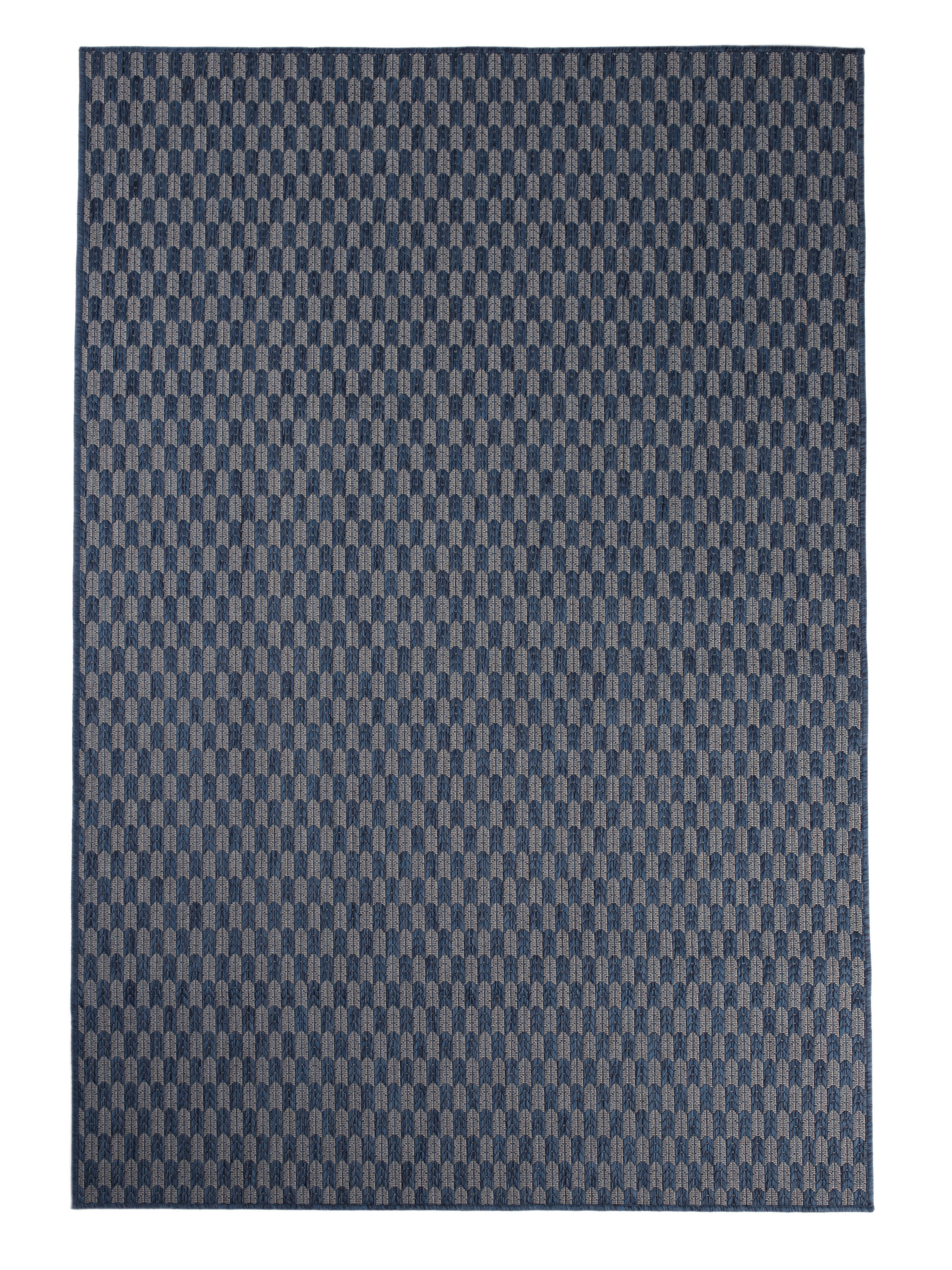 George Oliver Geometric Midnight Blue Indoor / Outdoor Area Rug ...