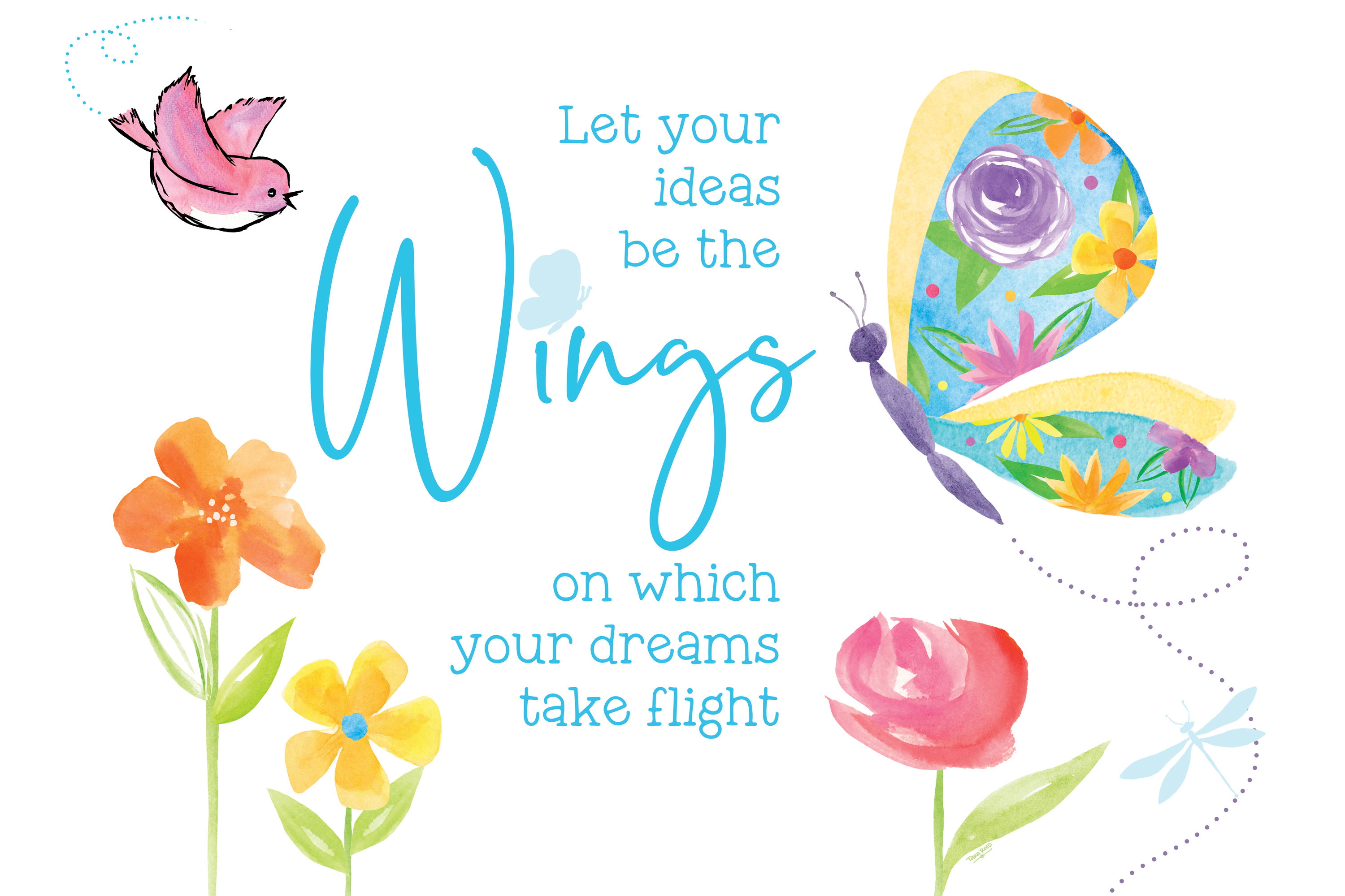 August Grove® Azarya Dreams Take Flight on White III by Tara Reed ...