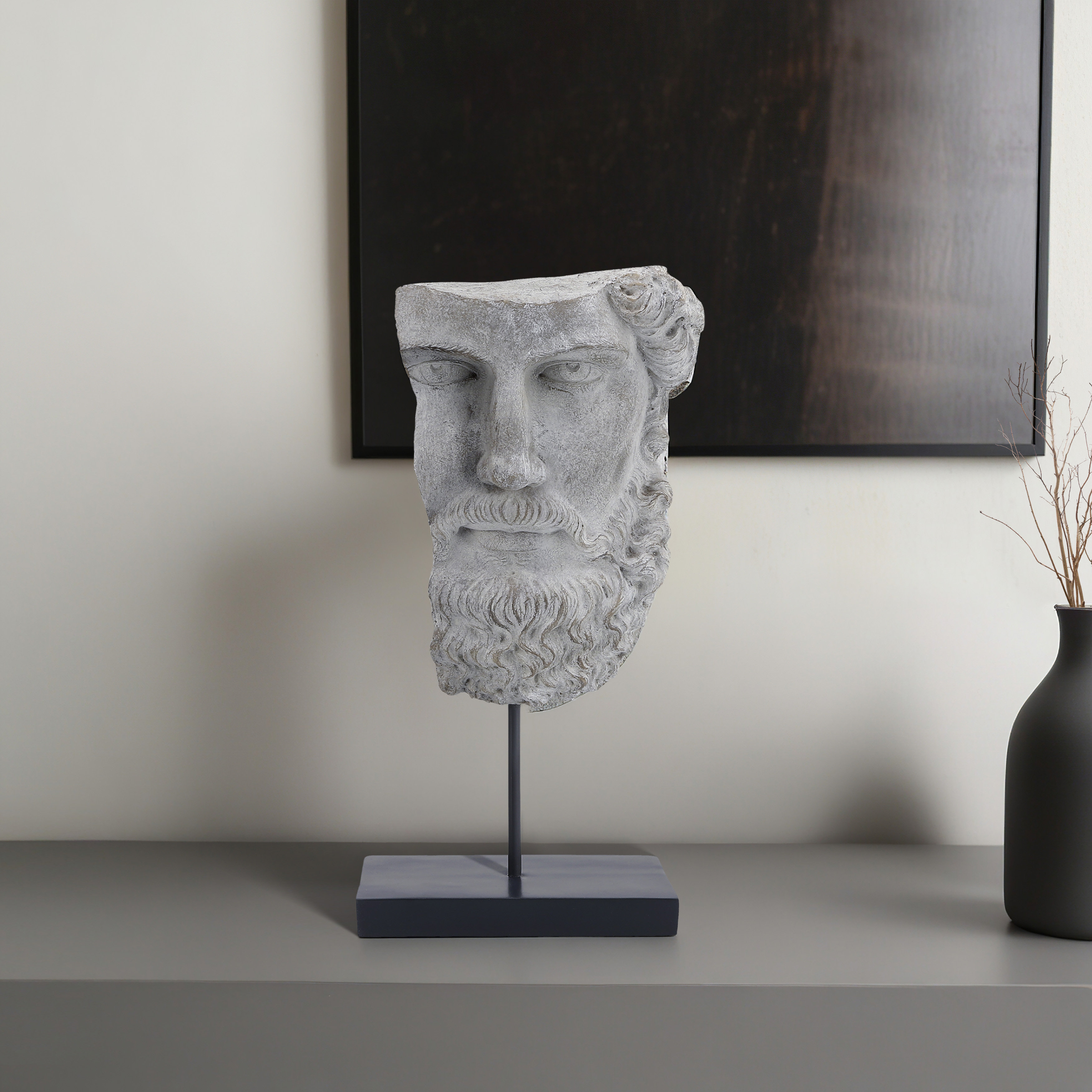 Orren Ellis Modern 18" Polyresin Ceramic Man Face Bust Sculpture - 9" x ...