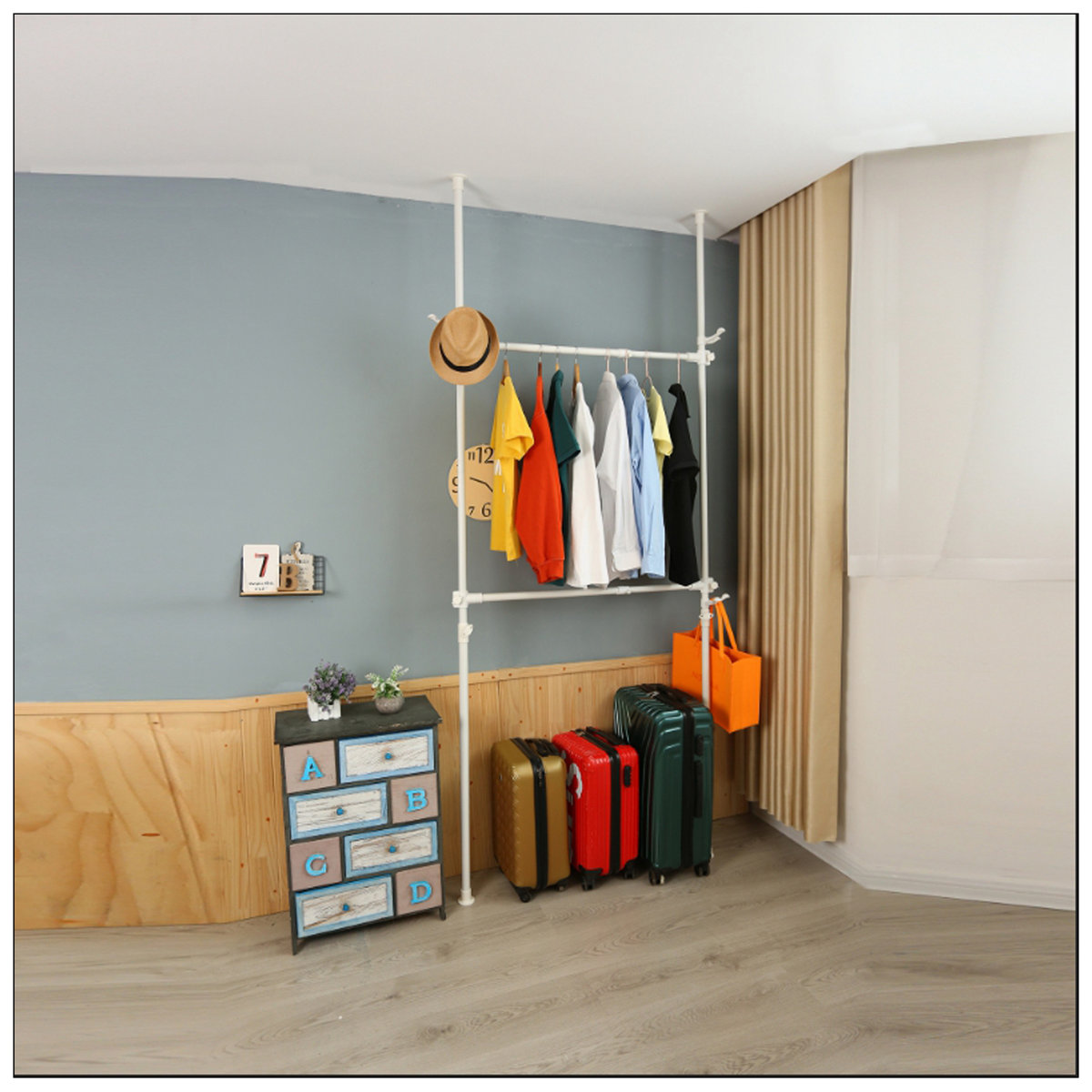 Rebrilliant Raechel Metal Adjustable Clothing Rack | Wayfair