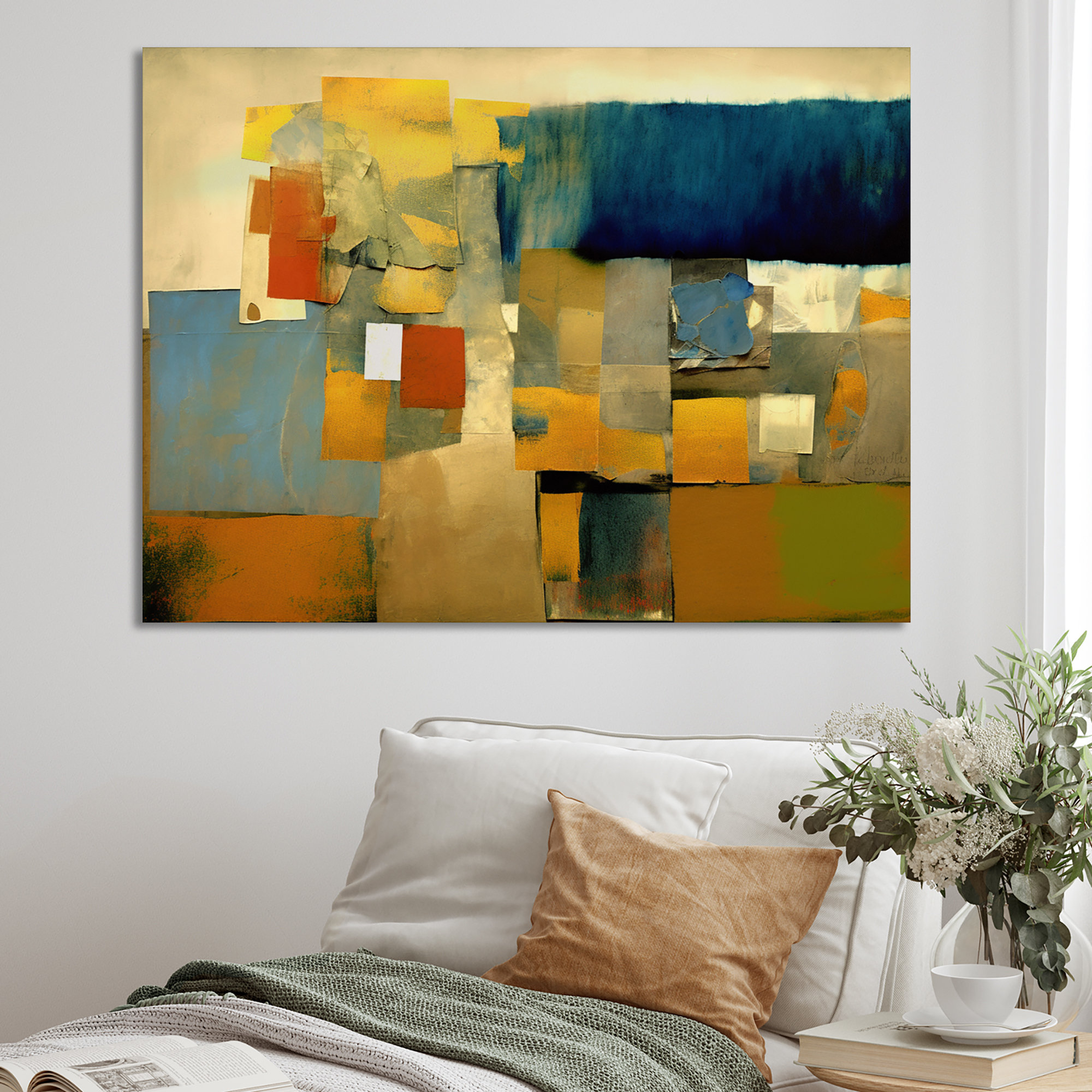 Wrought Studio Sunrise Over City Retro Cubist Colourfields I - Abstract ...
