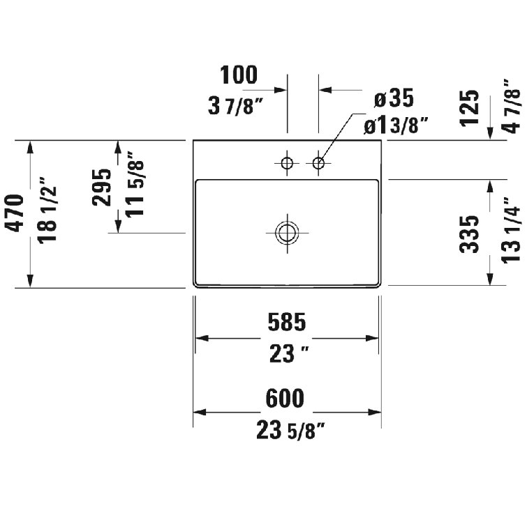 Duravit Ceramic Rectangular Vessel Bathroom Sink | Wayfair