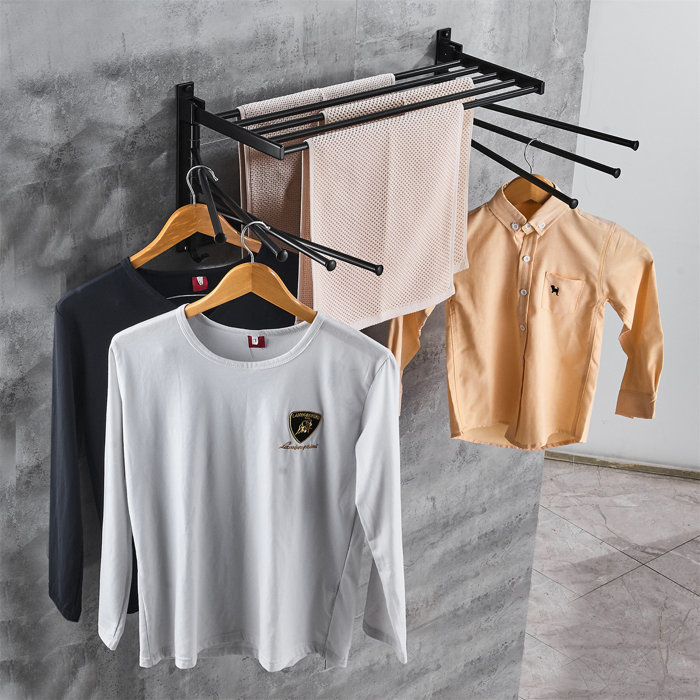 Rebrilliant Aluminum Wall-Mounted Drying Rack & Reviews | Wayfair