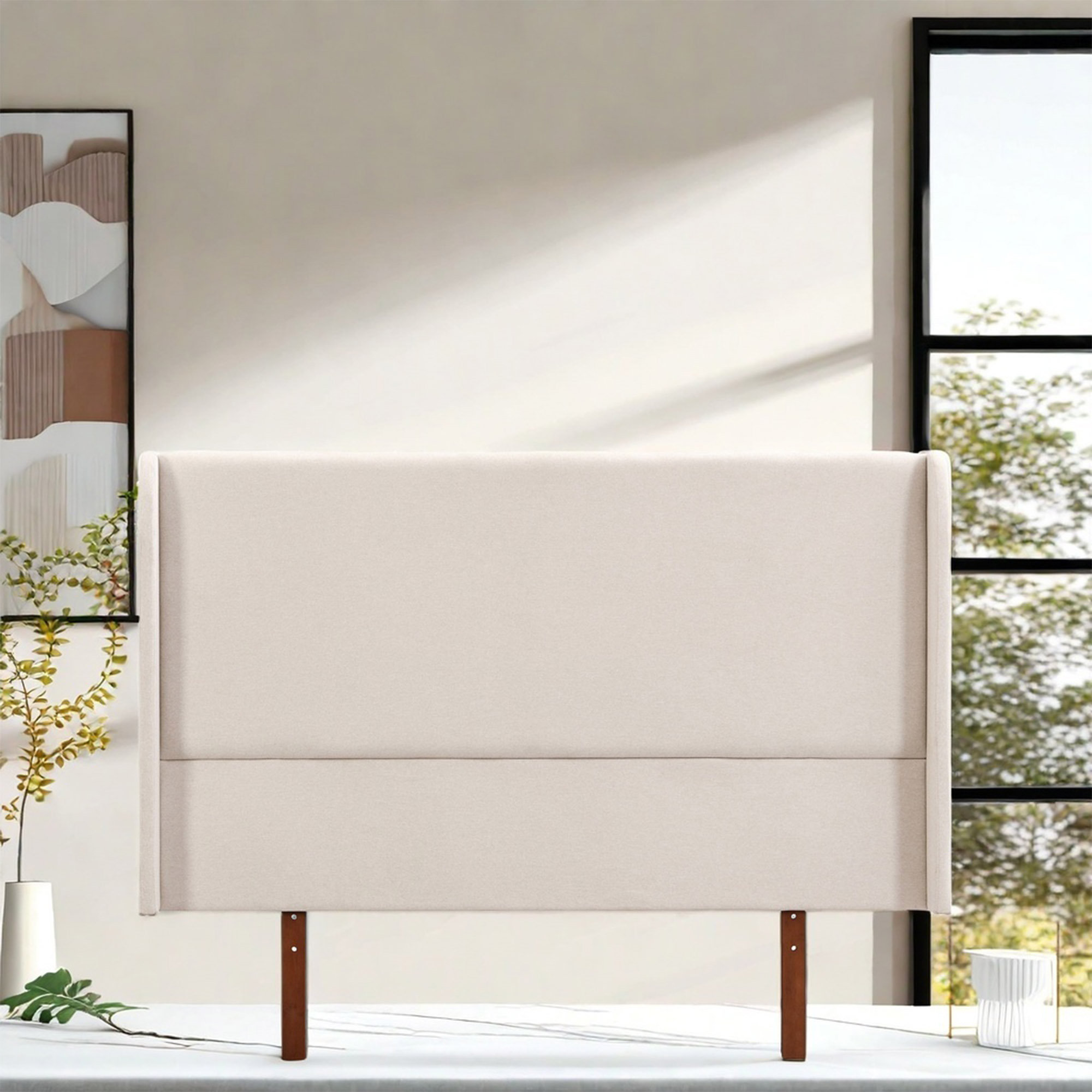 Red Barrel Studio® Double Wing Design Heaboard Only, 48" H Upholstered ...