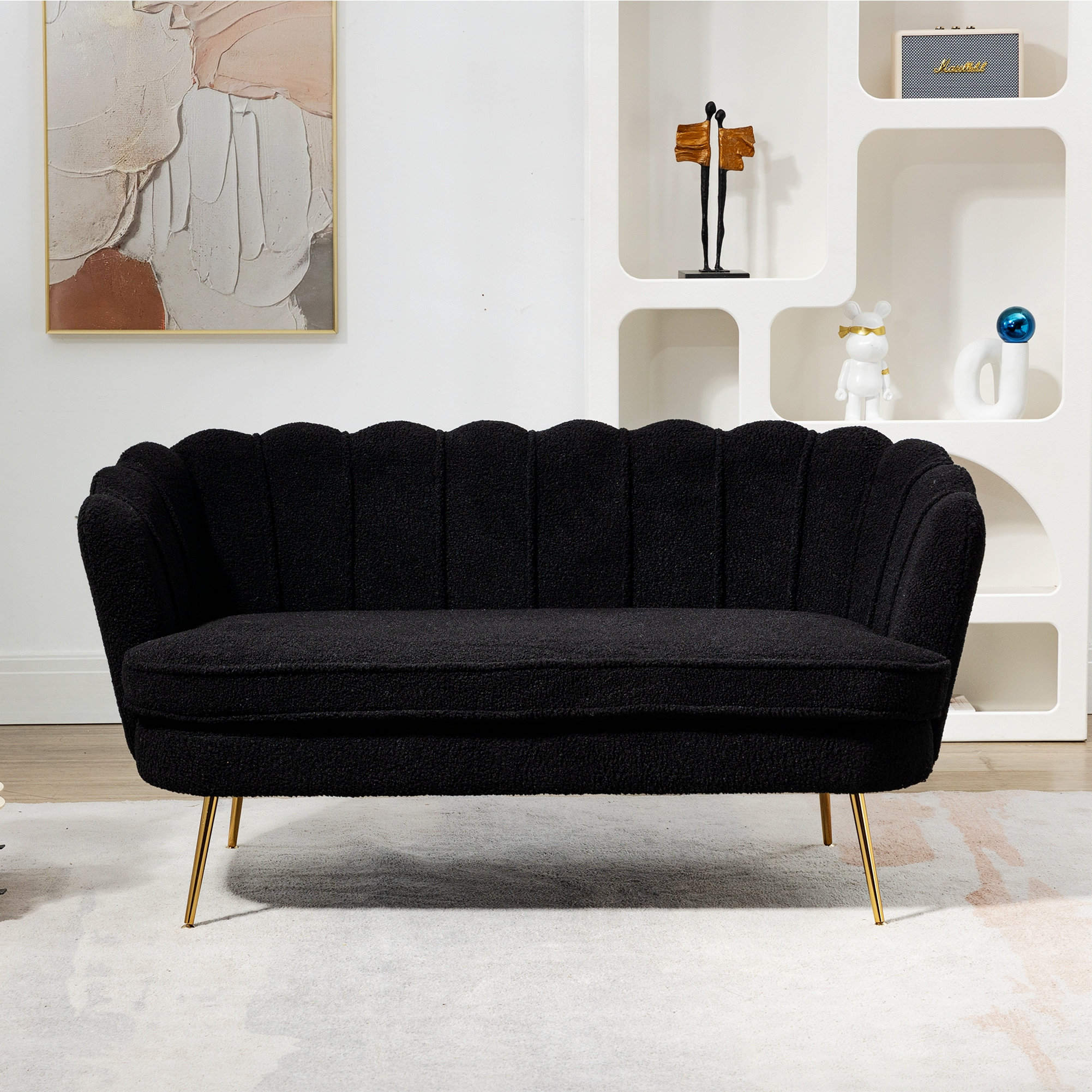 Mercer41 Modern Loveseat Small Sofa Small Mini Room Couch Two-Seater ...
