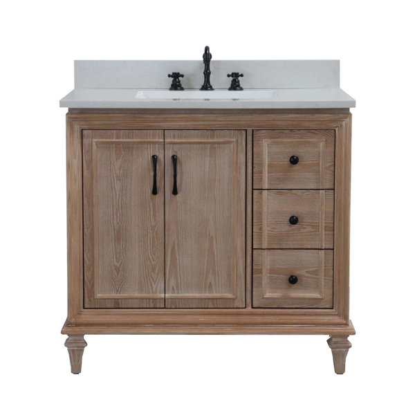 Lark Manor Armante 37'' Single Bathroom Vanity with Engineered Quartz ...
