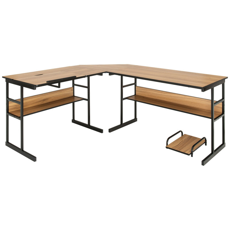 Inbox Zero Doireann L-Shaped Metal Base Drafting Table & Reviews | Wayfair