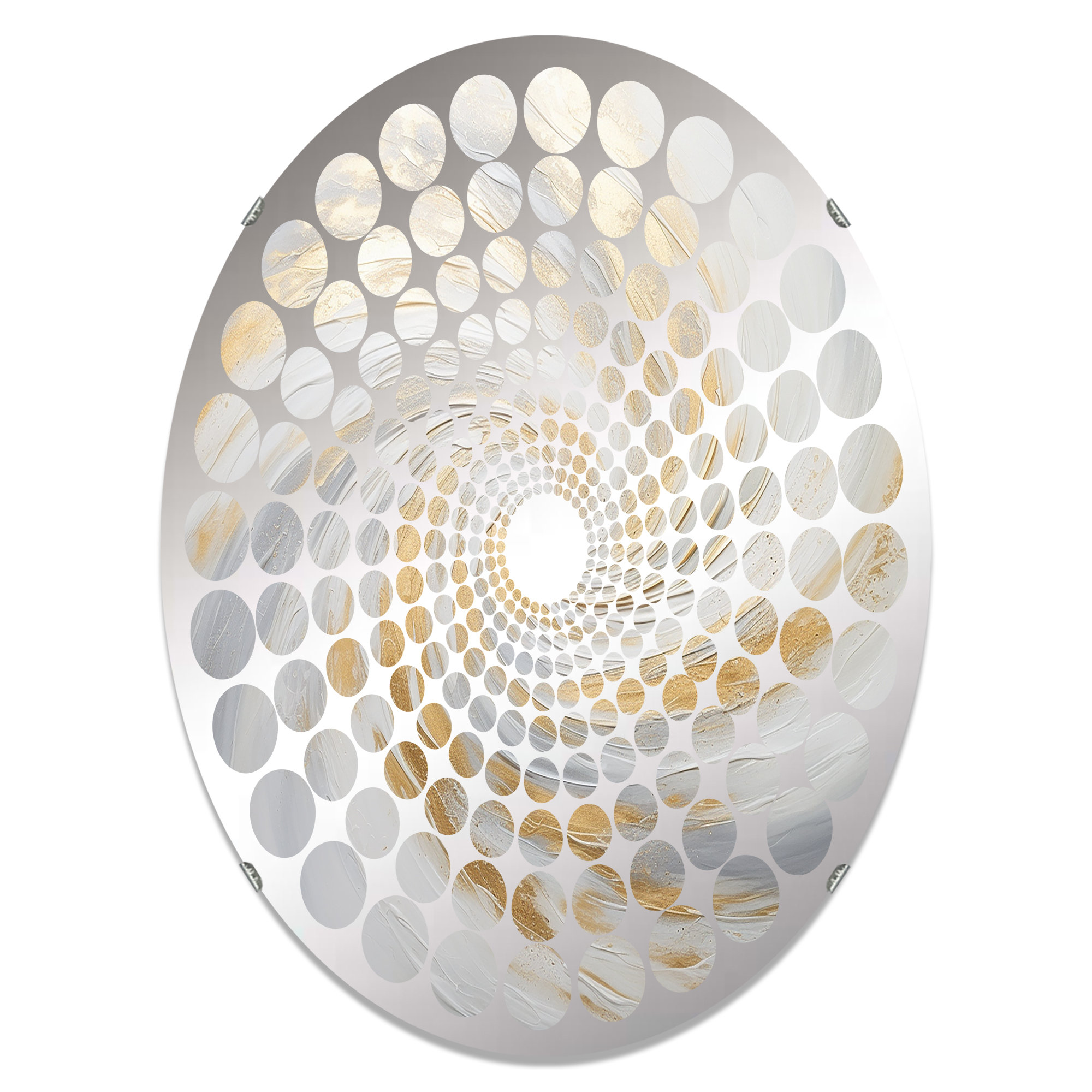 East Urban Home Gold And White Soft Wave Vortex II - Radial Dot ...