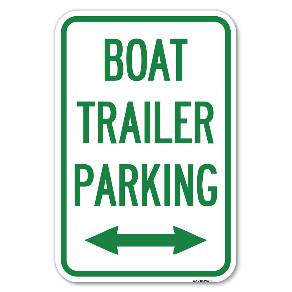 SignMission Boat Trailer Parking (With Bidirectional Arrow Symbol ...