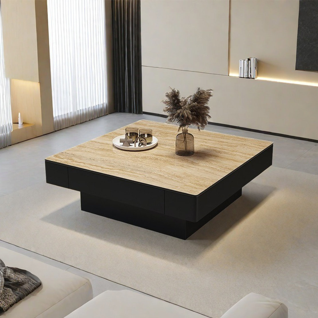 LIZIYE Modern light luxury square rock table | Wayfair