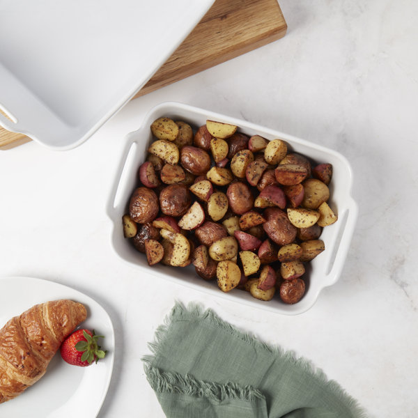 Denmark Tools for Cooks White 2-piece Rectangular Stoneware Baking Dish ...