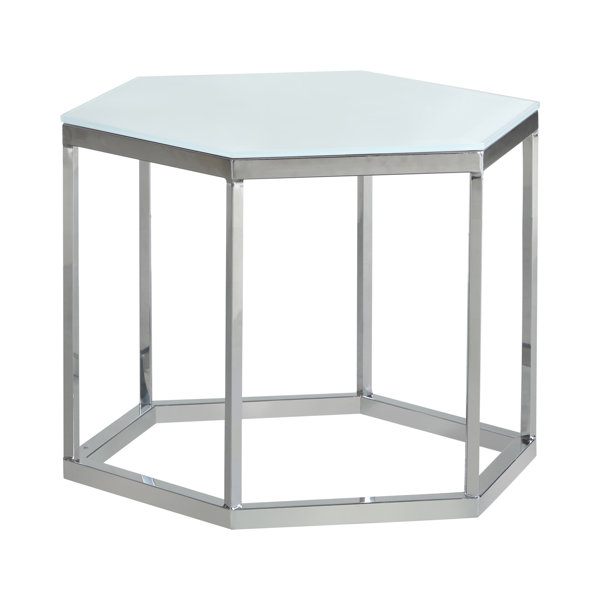 Everly Quinn Hexagon Glass Top Accent Table - Wayfair Canada