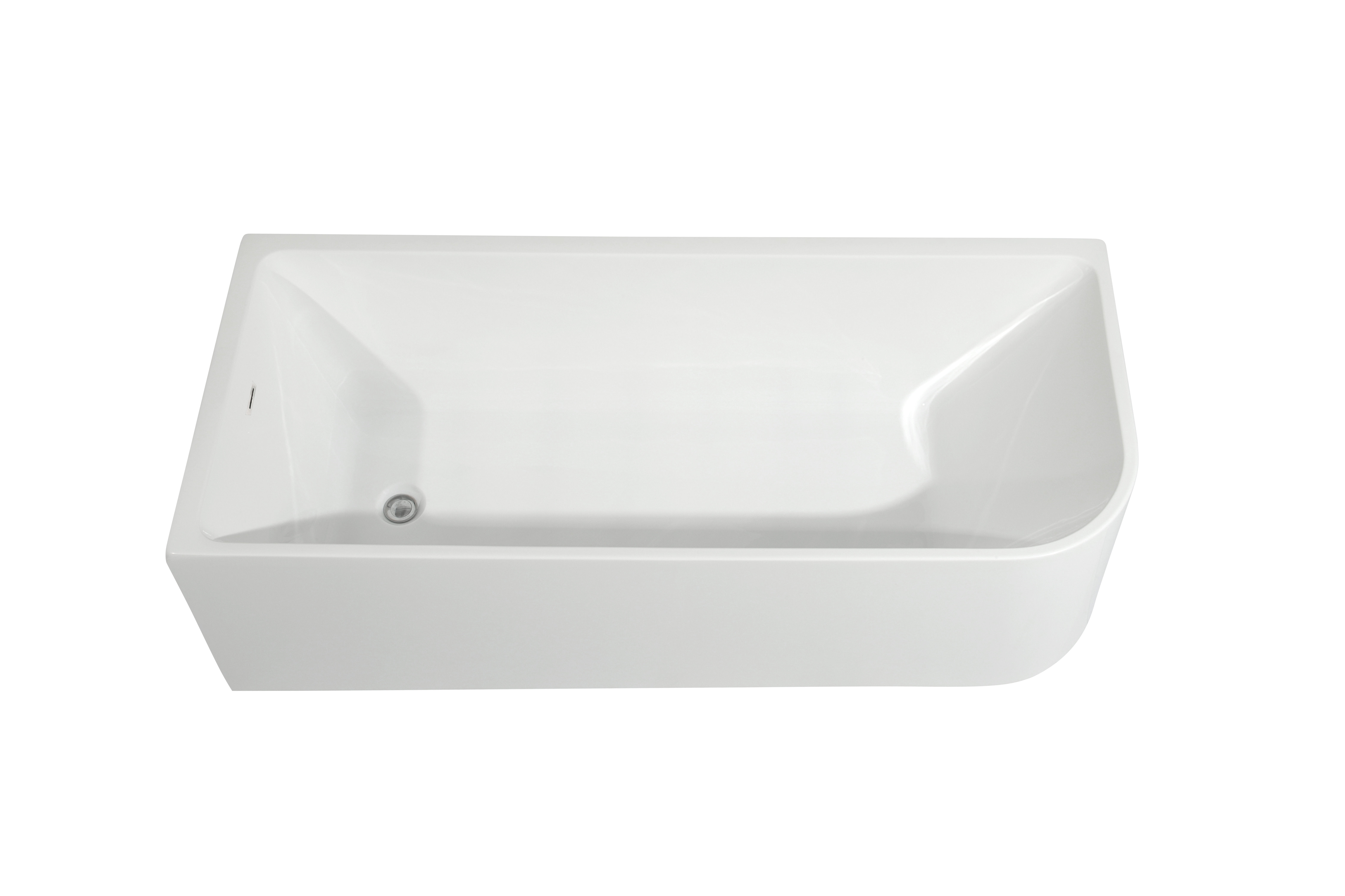 KDK HOME 67” x 28.7” Freestanding Corner Bathtub, Left Drain Acrylic ...