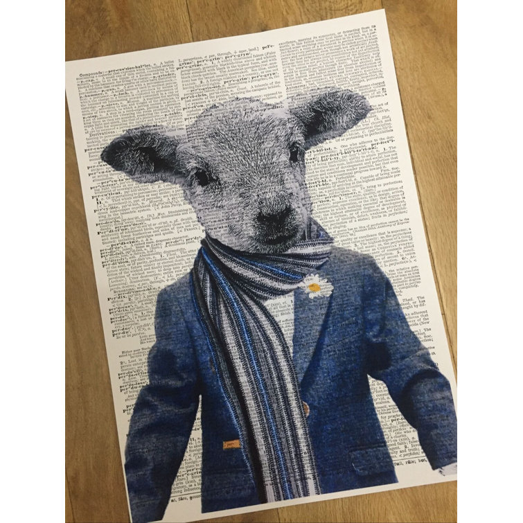 Happy Larry A3 Lamb Dictionary Print Humanised Sheep Picture Farm ...