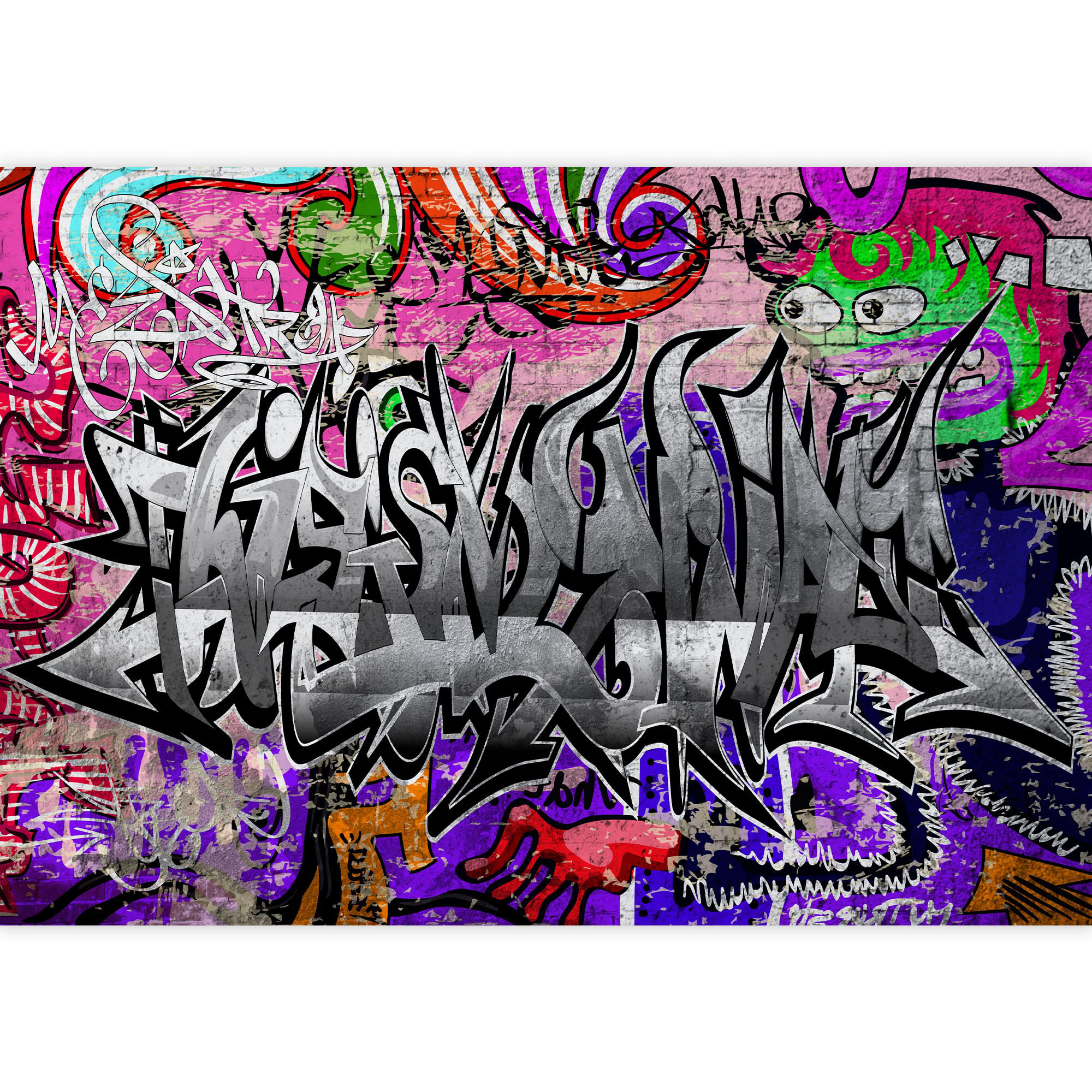 IDEA4WALL Colorful Text Urban Street Graffiti Large Removable Peel and ...