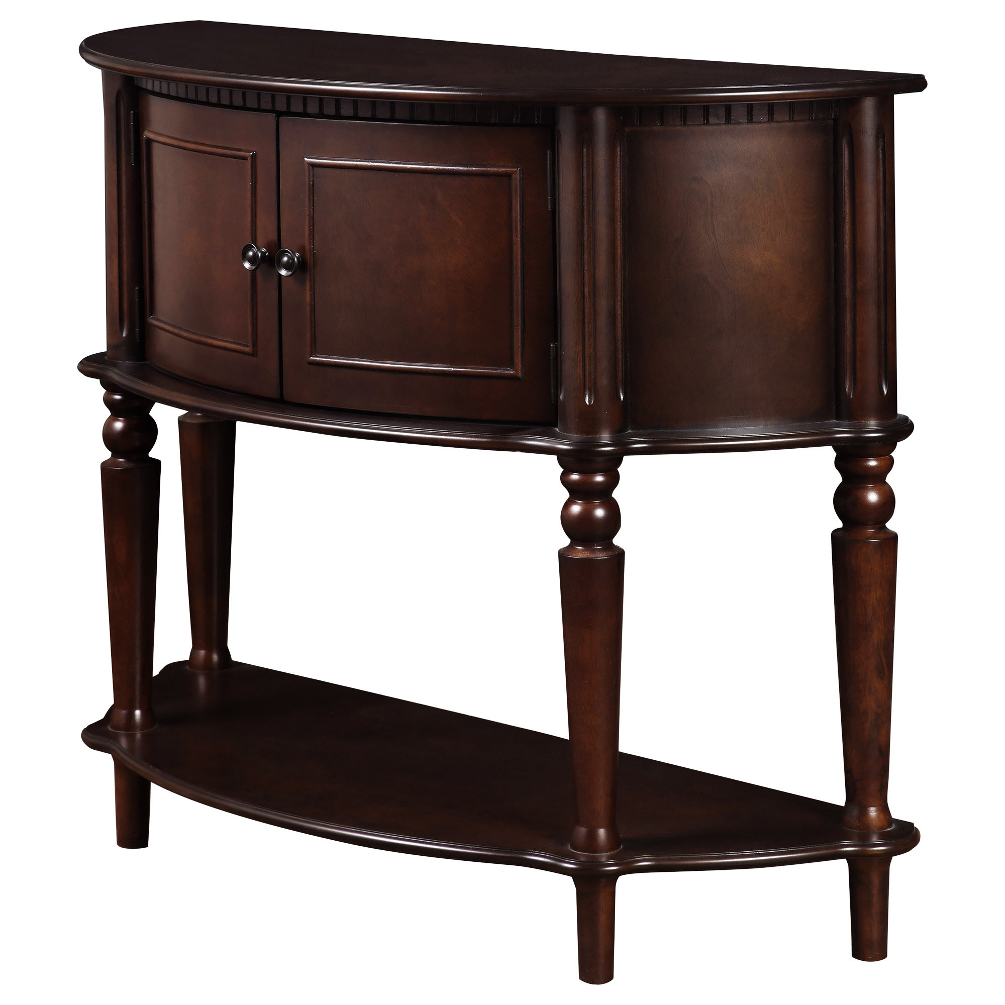 Charlton Home® 1Pc Traditional 2-Door Demilune Wood Entryway Console ...