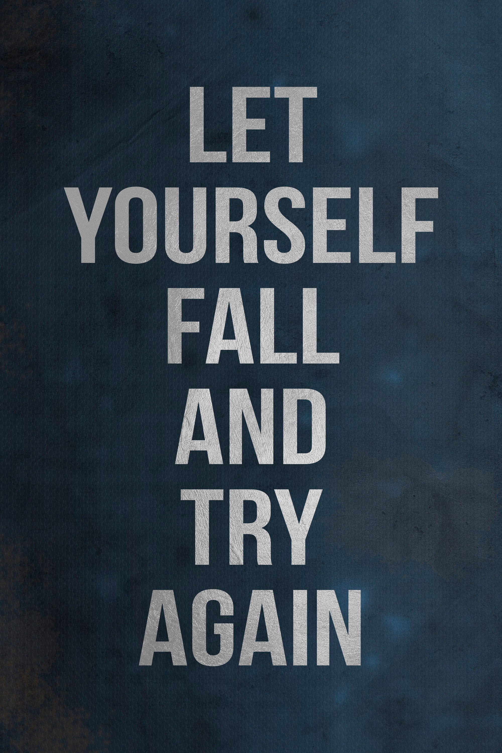 Ebern Designs Let Yourself Fall and Try Again - Wrapped Canvas Textual ...