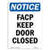 SignMission Facp Keep Door Closed Sign | Wayfair
