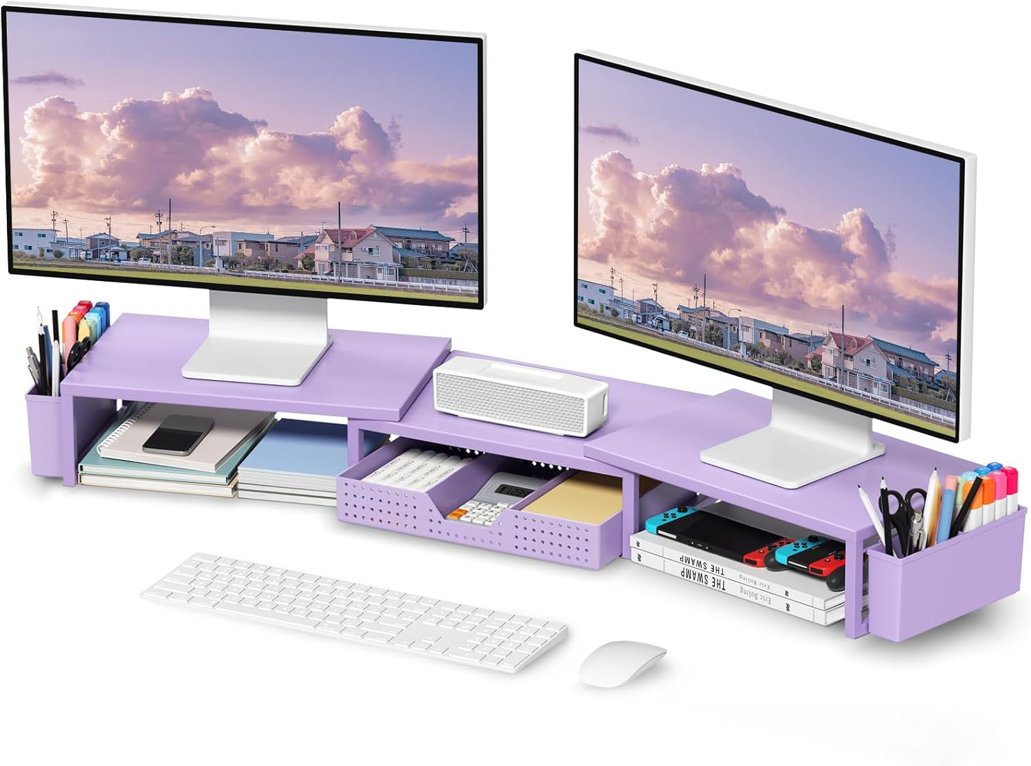 AGROTECH AVS Purple Desk Organizers and Accessories, Dual Computer ...
