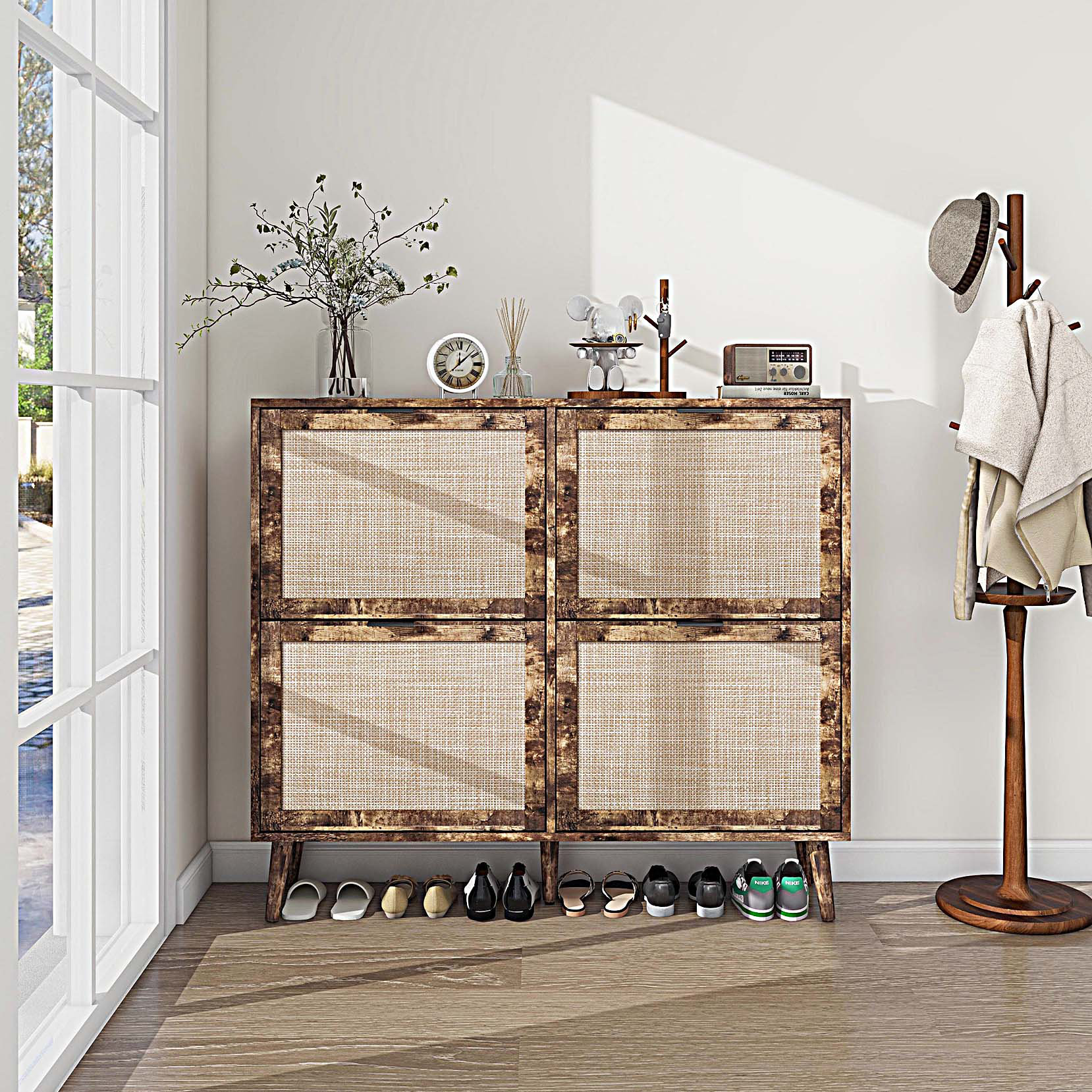 Bayou Breeze 4 Door Shoe Rack Shoe Storage Cabinet - Wayfair Canada