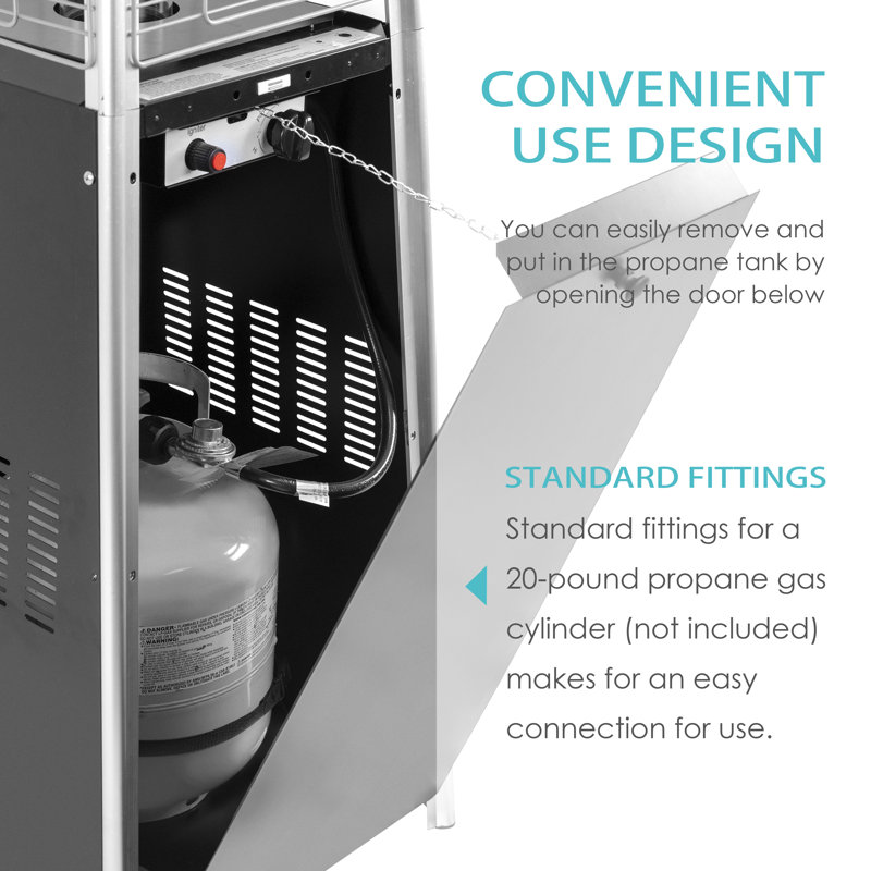 NUU GARDEN Outdoor 48,000 BTU Pyramid Propane Gas Patio Heater with ...