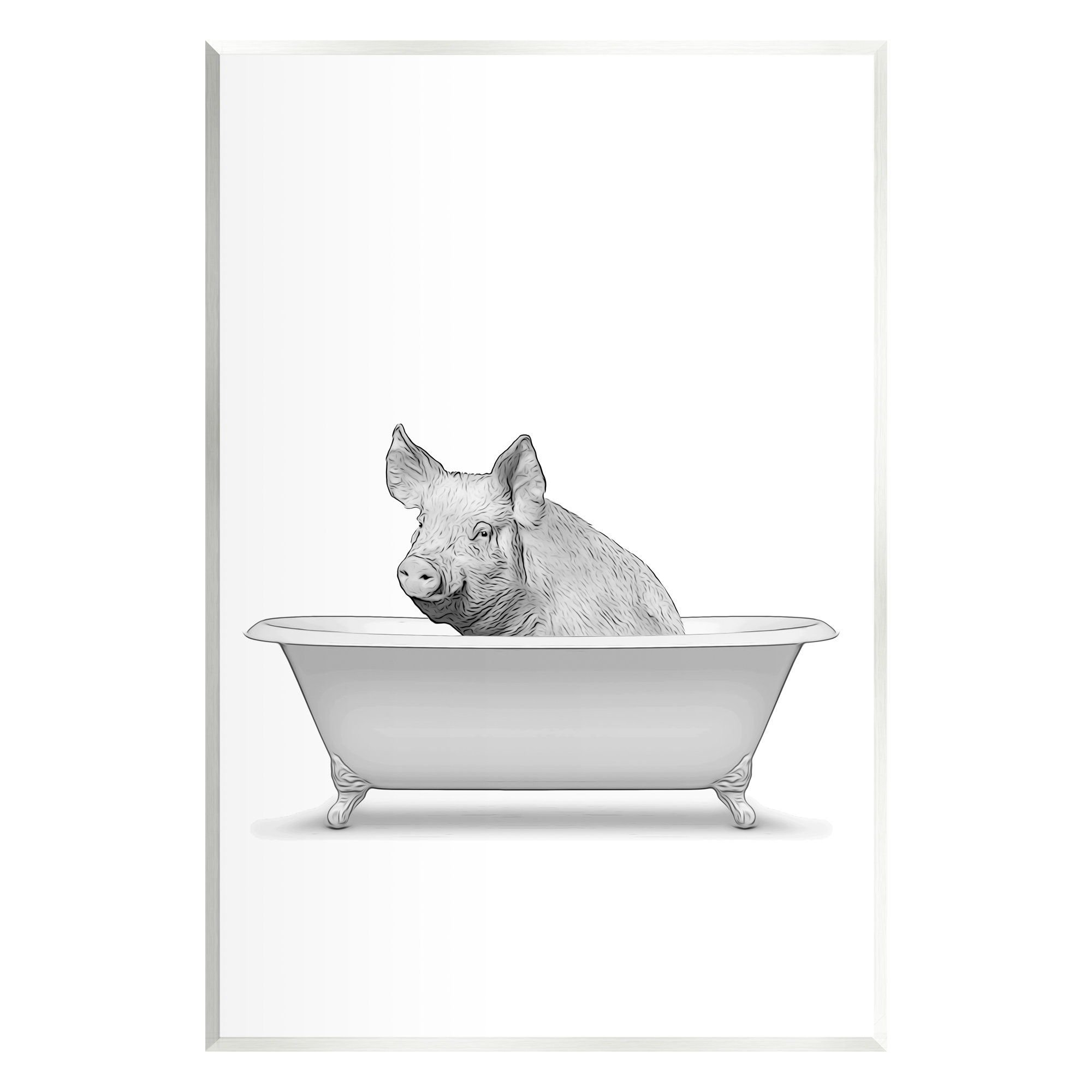 Stupell Industries Pig In Tub Bathroom Animal by Annalisa Latella ...