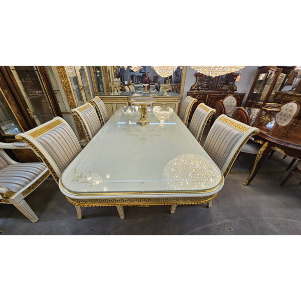 Milano Italian Furniture 9 - Piece Glass Top Dining Set | Wayfair