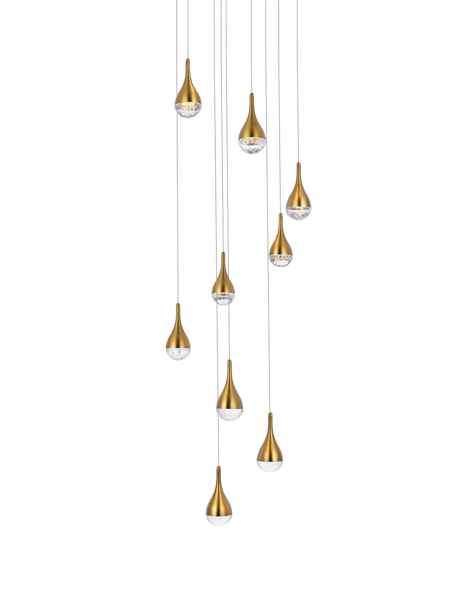 Wade Logan Carilyn 9 - Light Cluster Teardrop LED Pendant - Wayfair Canada
