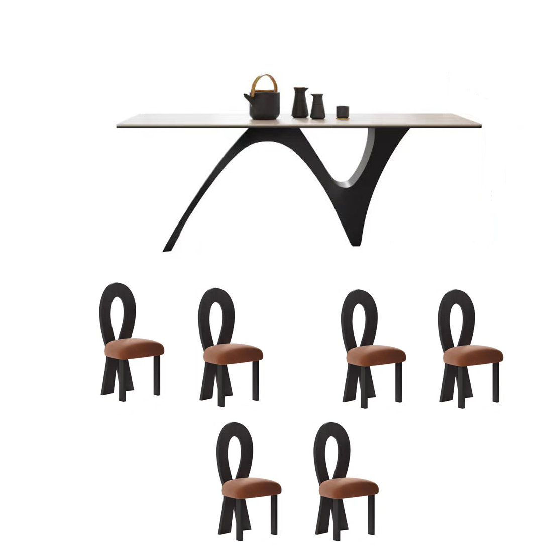 HomeLuxea Middle ancient style rock slab dining table - Wayfair Canada