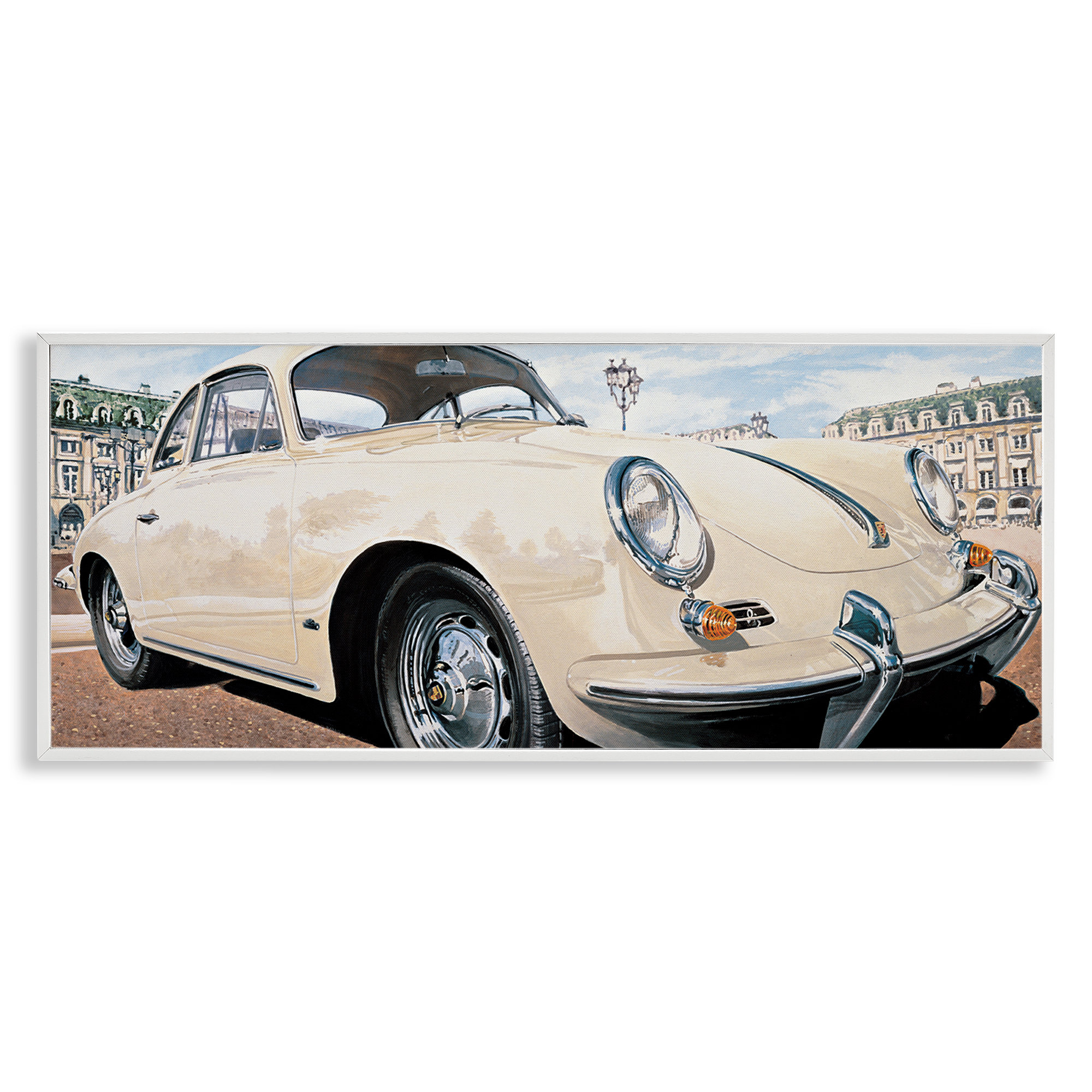 Ebern Designs Vintage Ivory Car Framed Giclee Art by Francis Brook ...