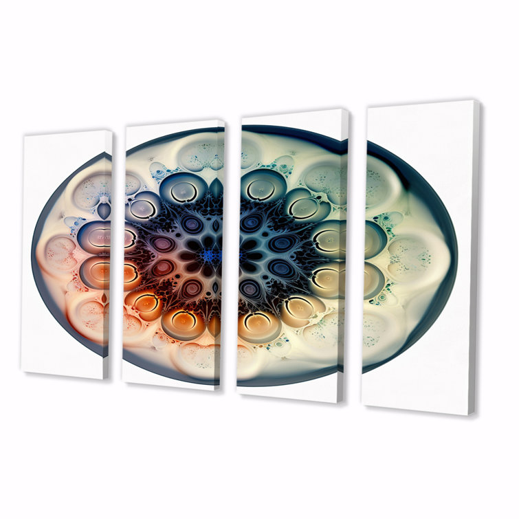 Dakota Fields Soft Coloured Cymatics Mandala VIII On Canvas 4 Pieces ...