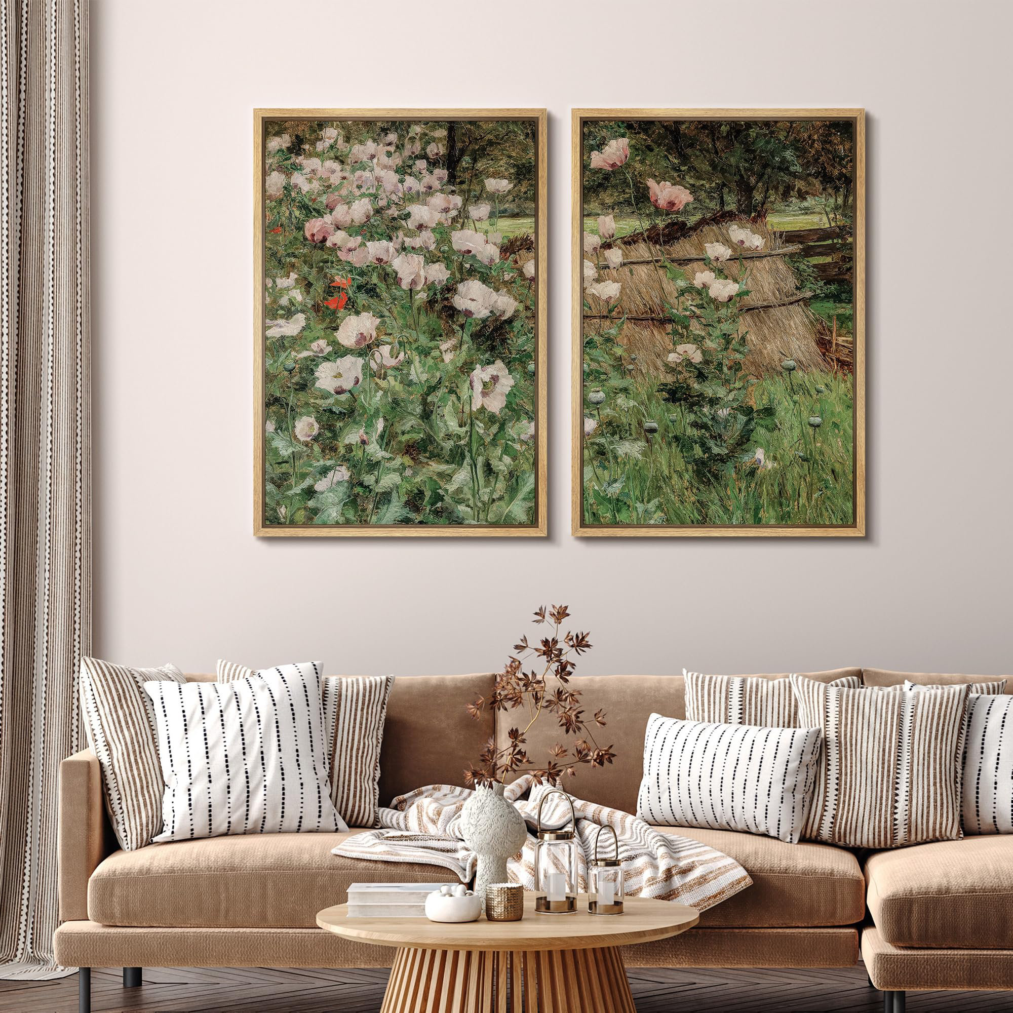 wall26 Poppies and Haystacks Charm Countryside Elegance Nature ...