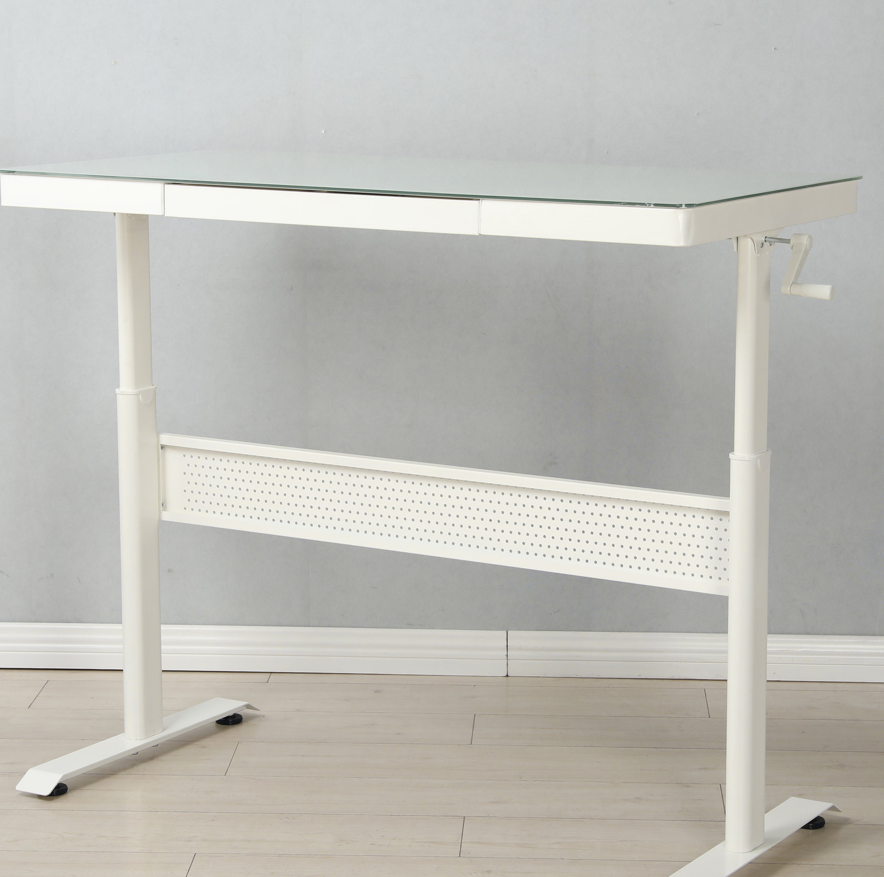 Hokku Designs Standing Desk with Metal Drawer, Adjustable Height Stand ...