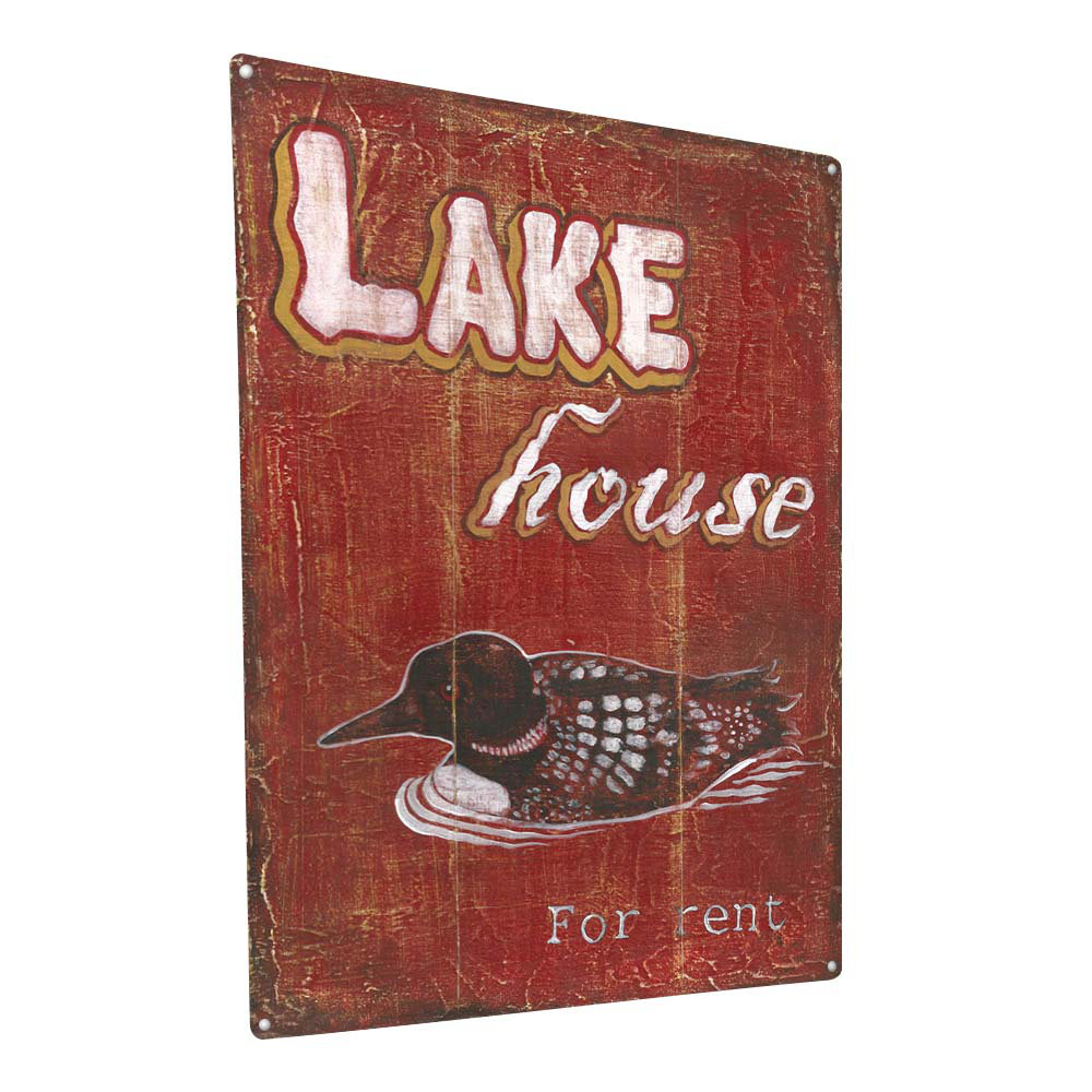 Trinx Lake House For Rent Loon Metal Sign On Metal Print | Wayfair