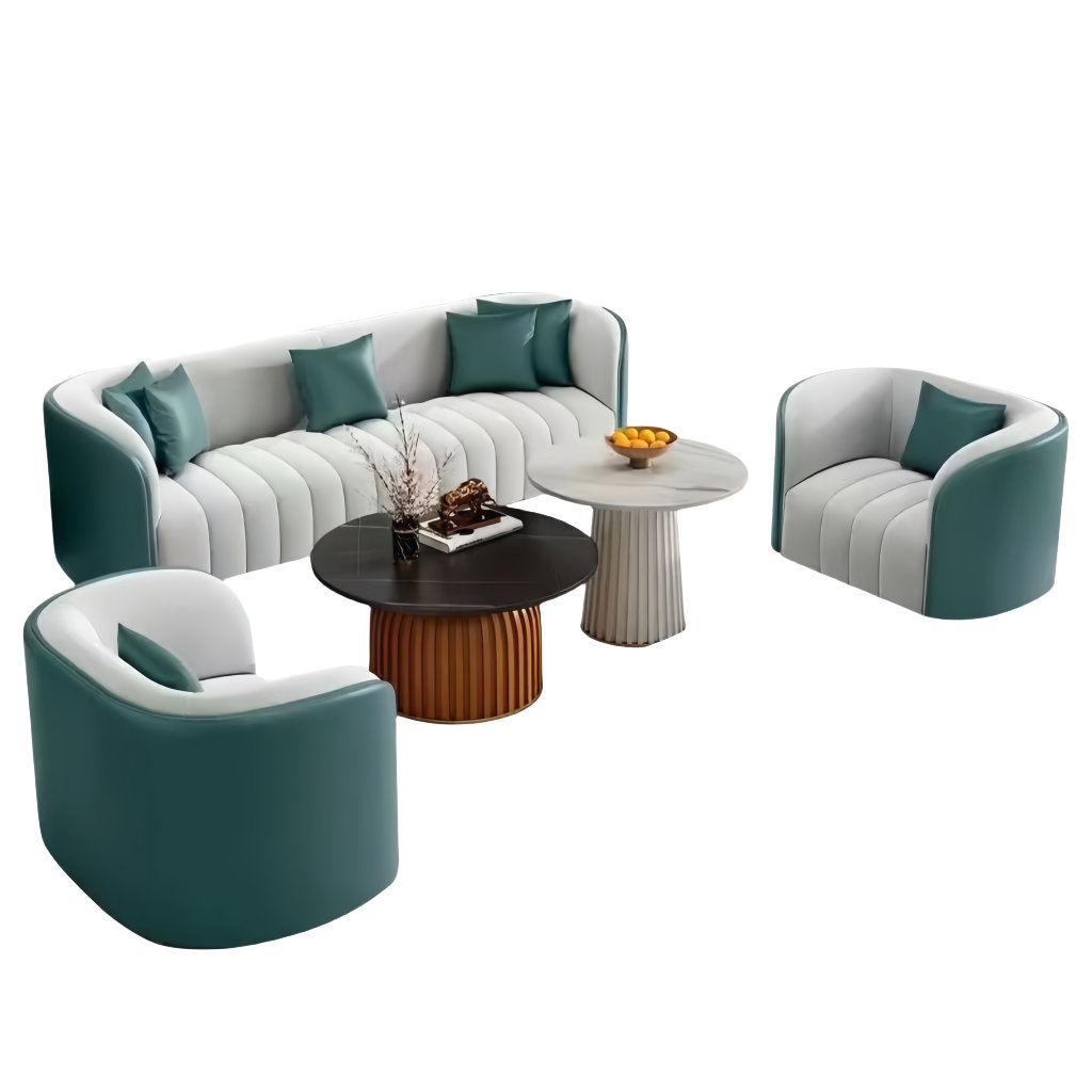 Lifton Light Luxury Simple Sofa Coffee Table Combination 5 - Piece Faux ...