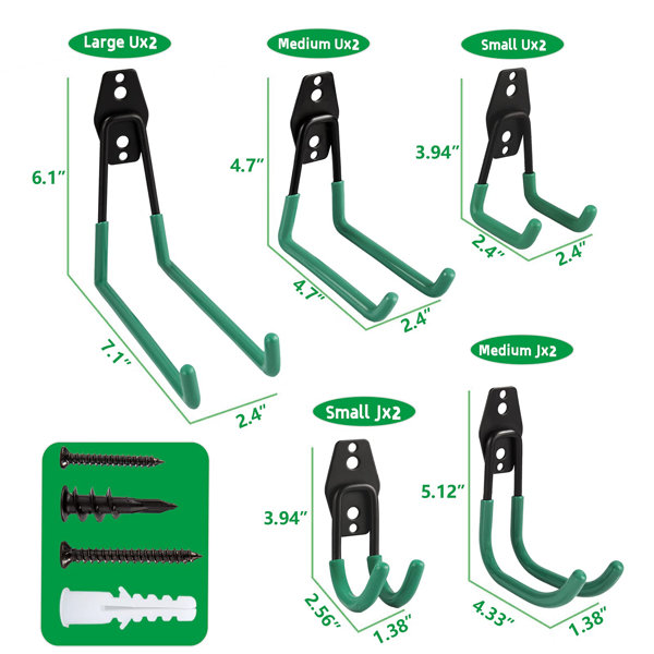WFX Utility™ 10 Packs Garage Hooks Heavy Duty Wall Mount Hooks, Garage ...