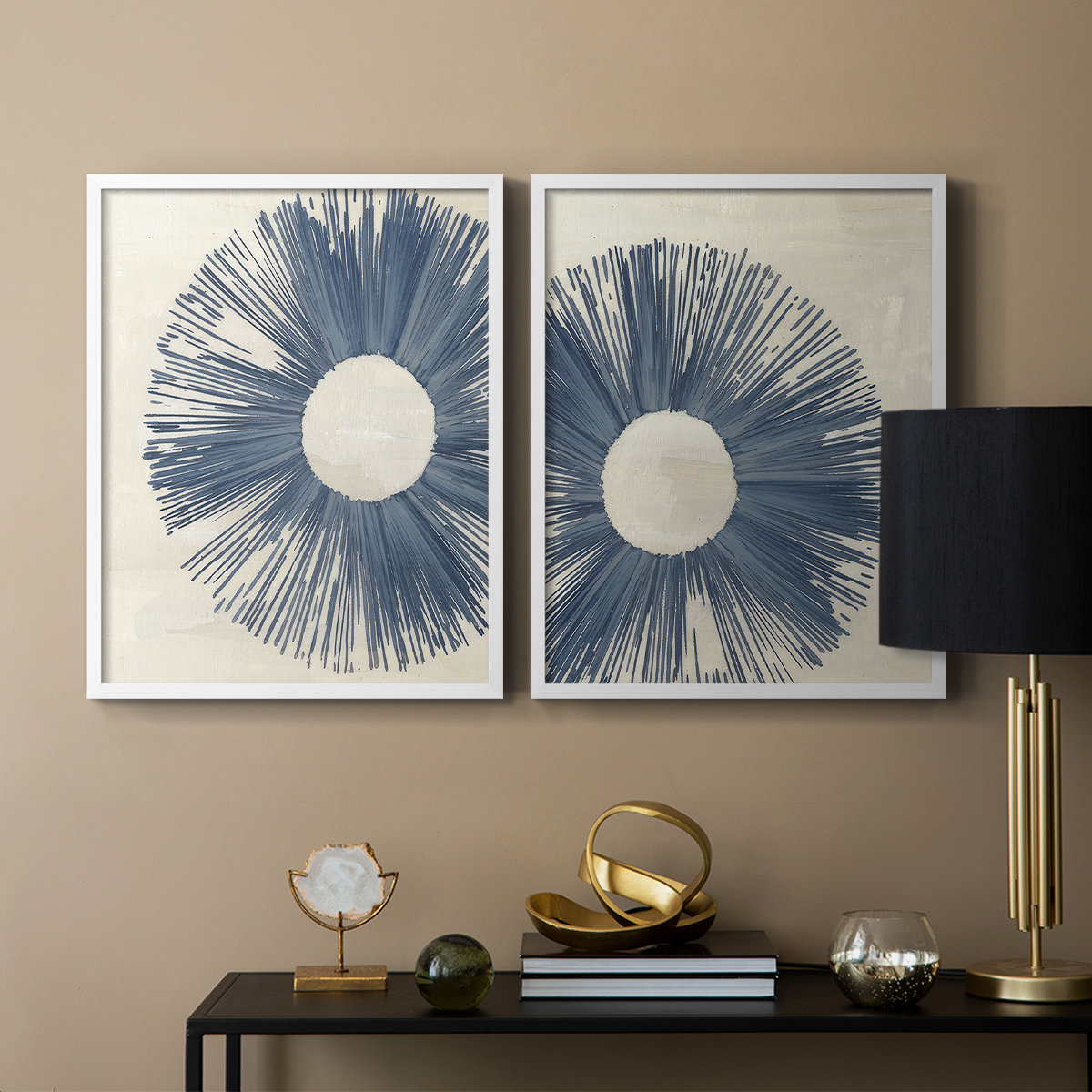 Wrought Studio™ Blue Burst I-Premium Framed Print -Ready to Hang - No ...