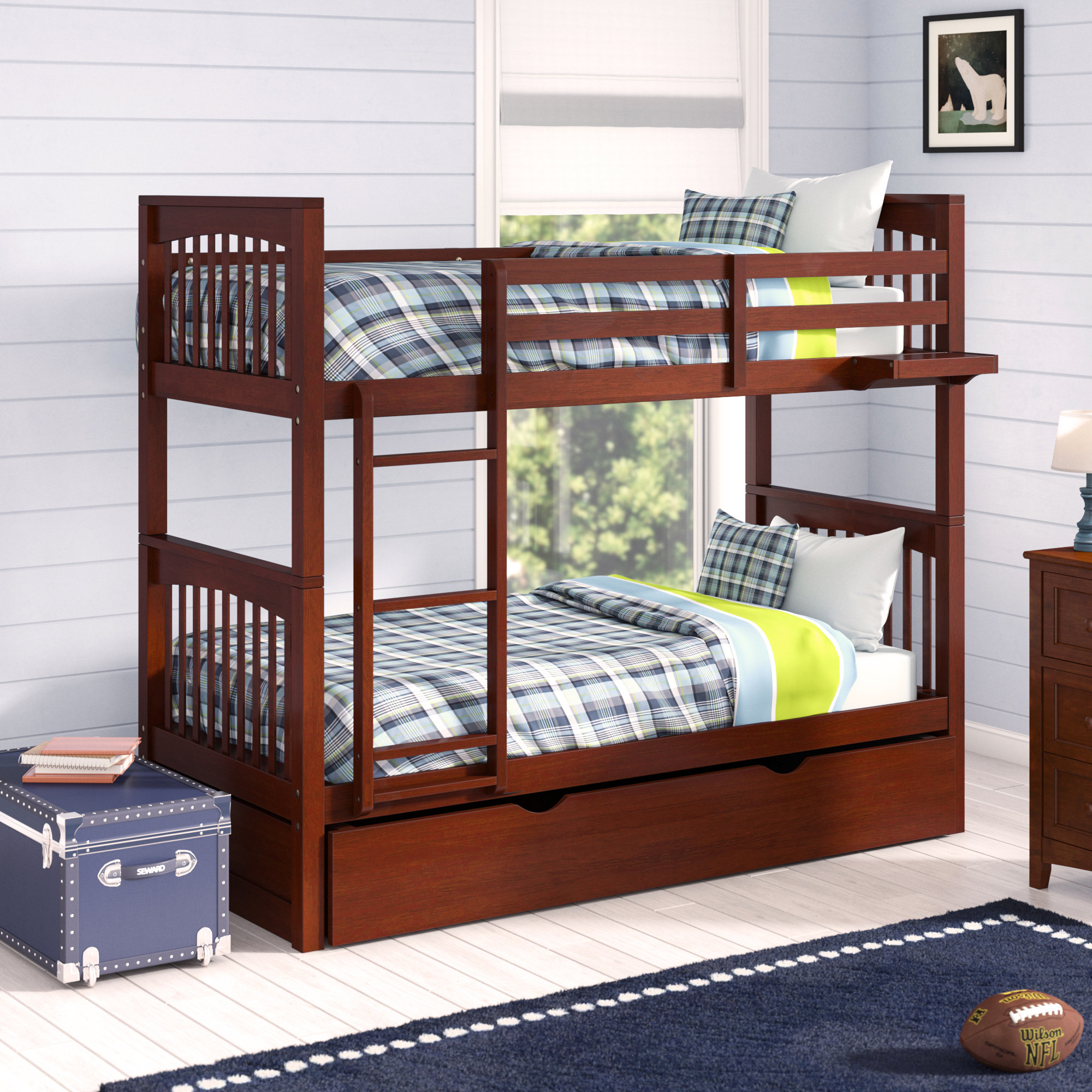 Viv + Rae Harold Twin over Twin Standard Bunk Bed with Trundle ...