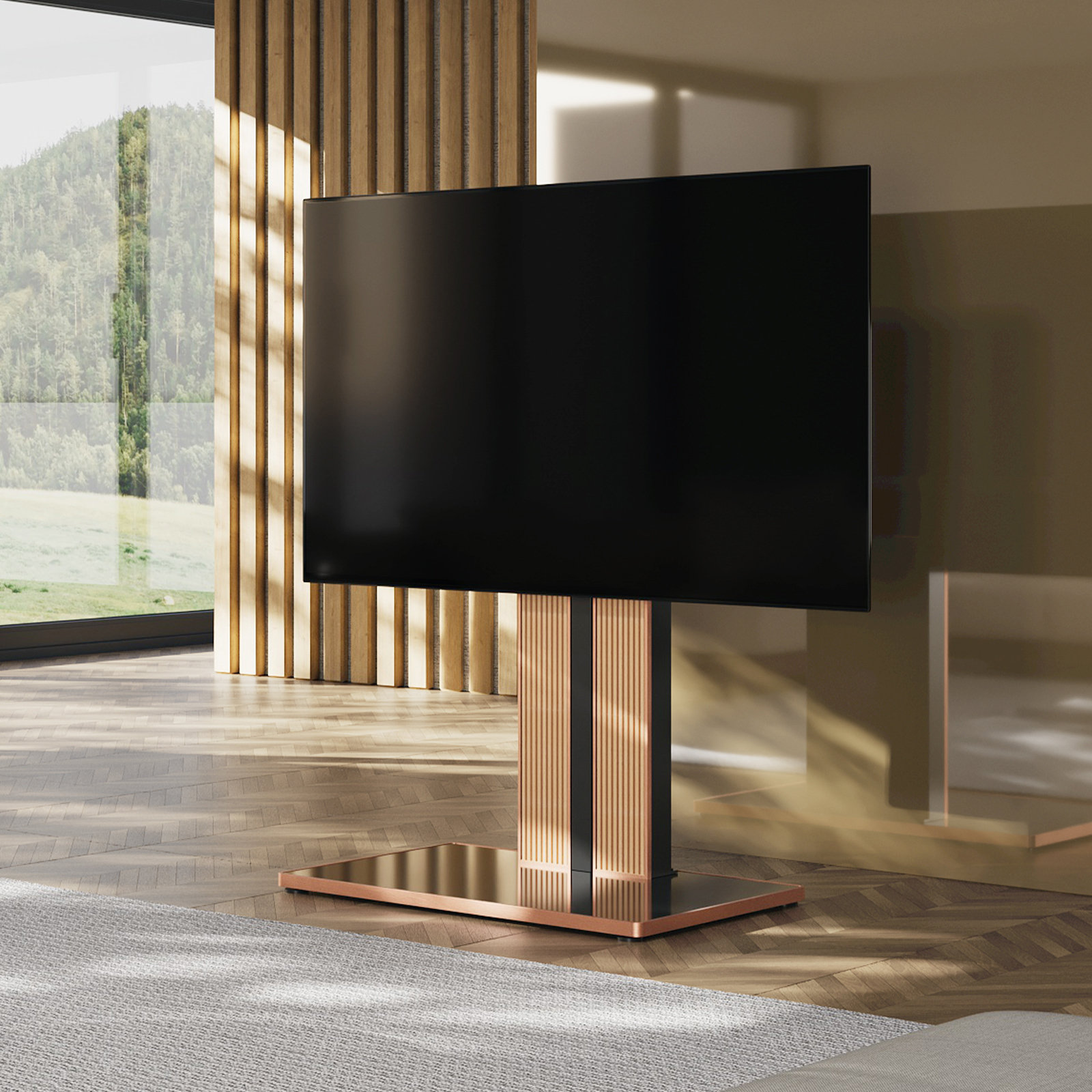 Latitude Run® FITUEYES Design Floor TV Stand with Wooden for 75 80 85 ...