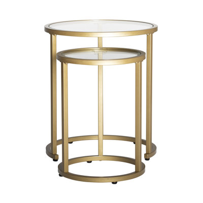 Willa Arlo™ Interiors Lutterworth Glass Frame Nesting Tables & Reviews ...