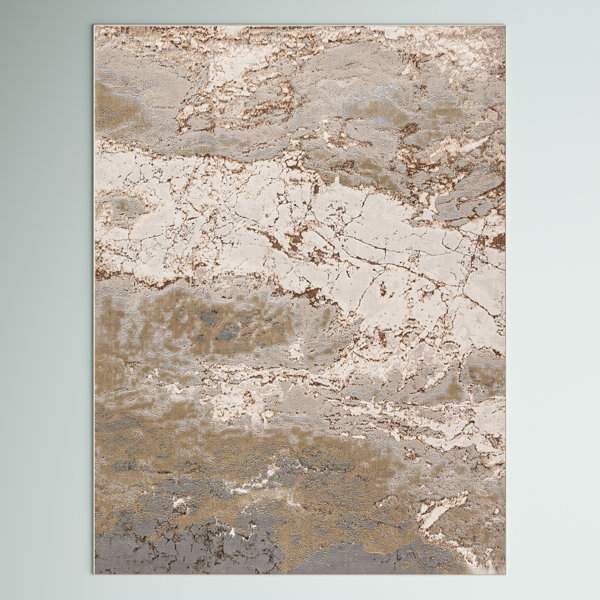 Steelside™ Kari Abstract Gray/Brown Indoor Area Rug & Reviews | Wayfair