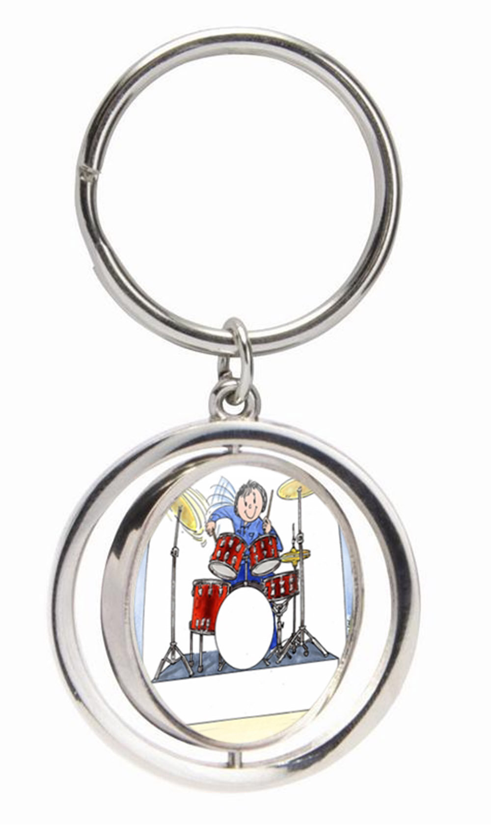 Printed Perfection Personalized Drummer - female Small Spinning Key ...