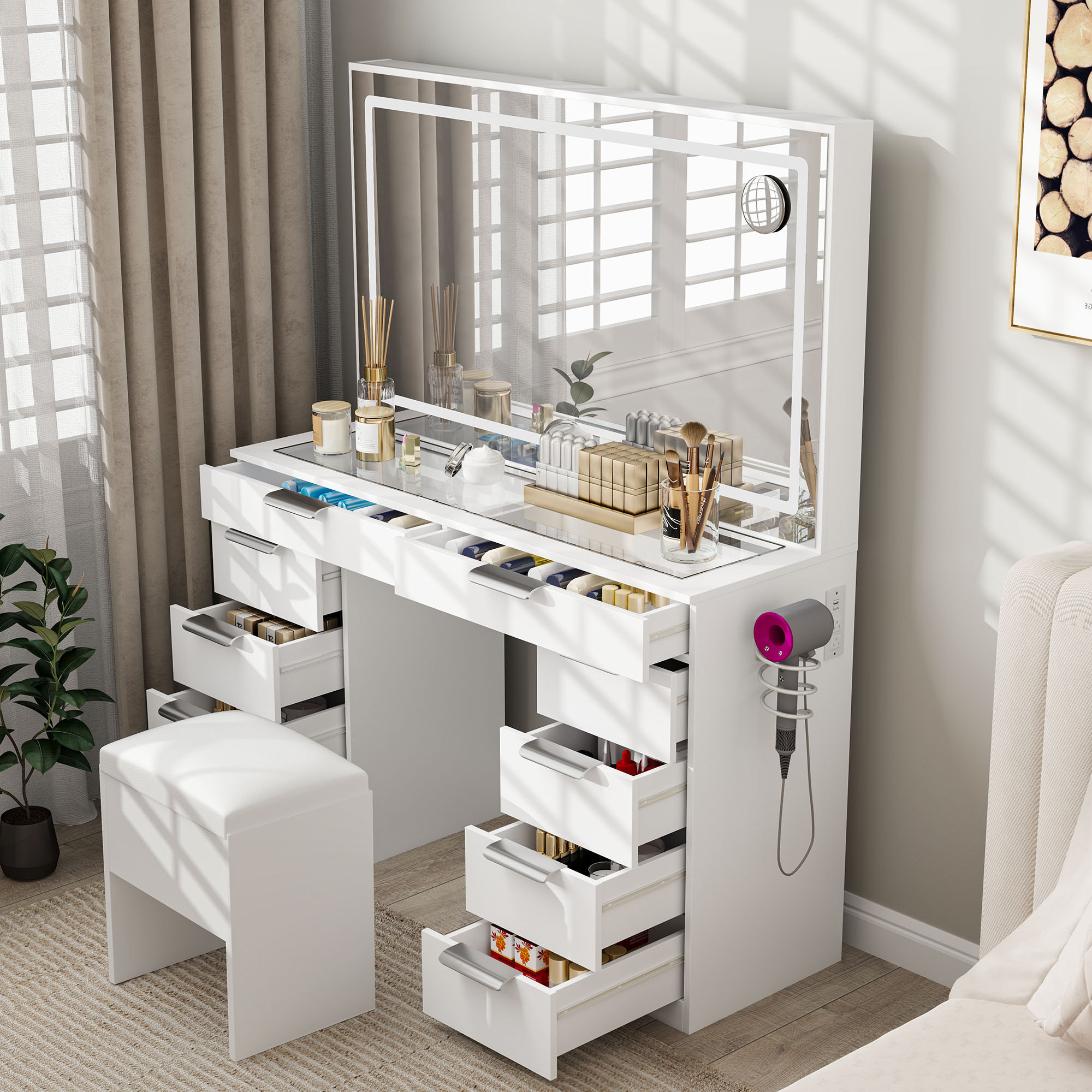 Edrosie Inc Large Makeup Vanity & Reviews | Wayfair