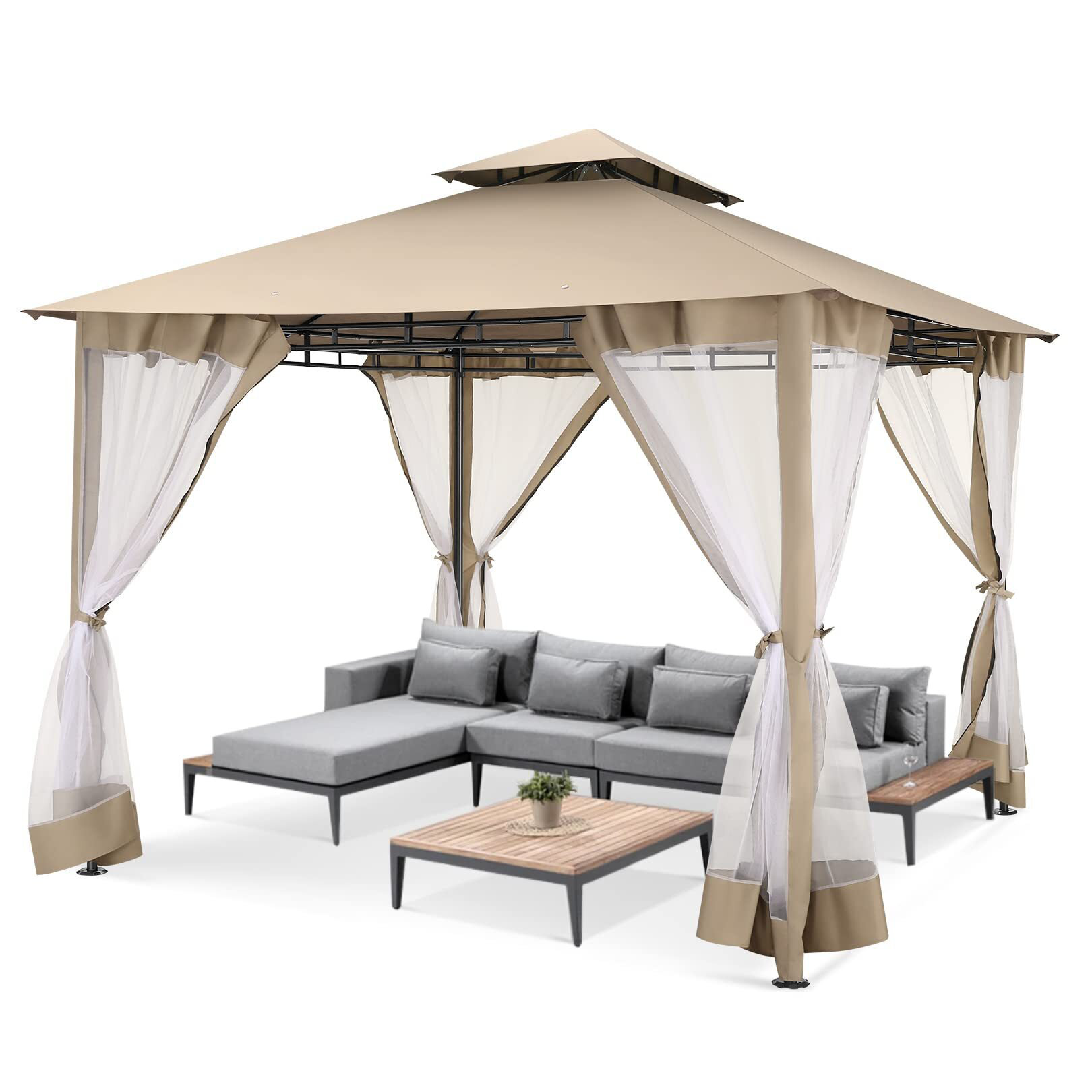 Cobizi 10 x 10 FT Pop Up Gazebo Outdoor Canopy，Instant Patio Gazebo Sun ...