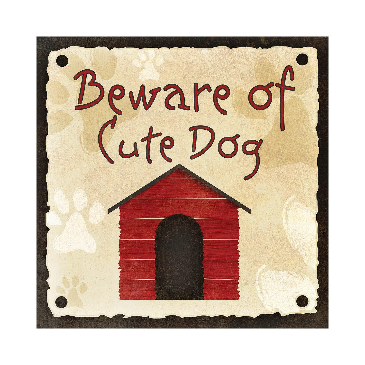 East Urban Home Beware Of Cute Dog by Sd Graphics Studio - Wrapped ...