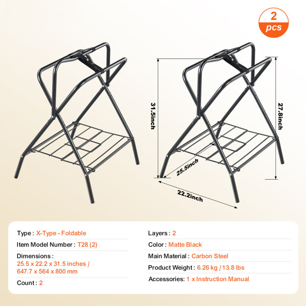 Rebrilliant Folding Saddle Rack Portable Freestanding Horse Saddle ...
