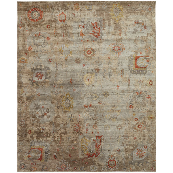 Madison Couture Rugs Stier Wool Floral Area Rug in Ivory | Perigold