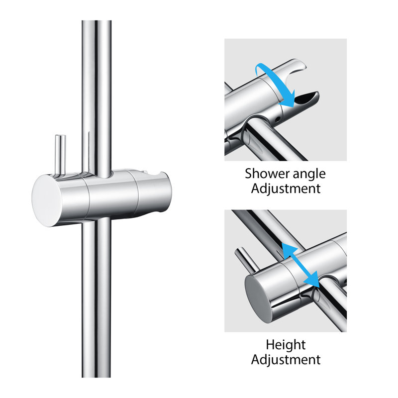 Luxier 30 In. Adjustable Slide Bar For Handheld Showerheads & Reviews ...