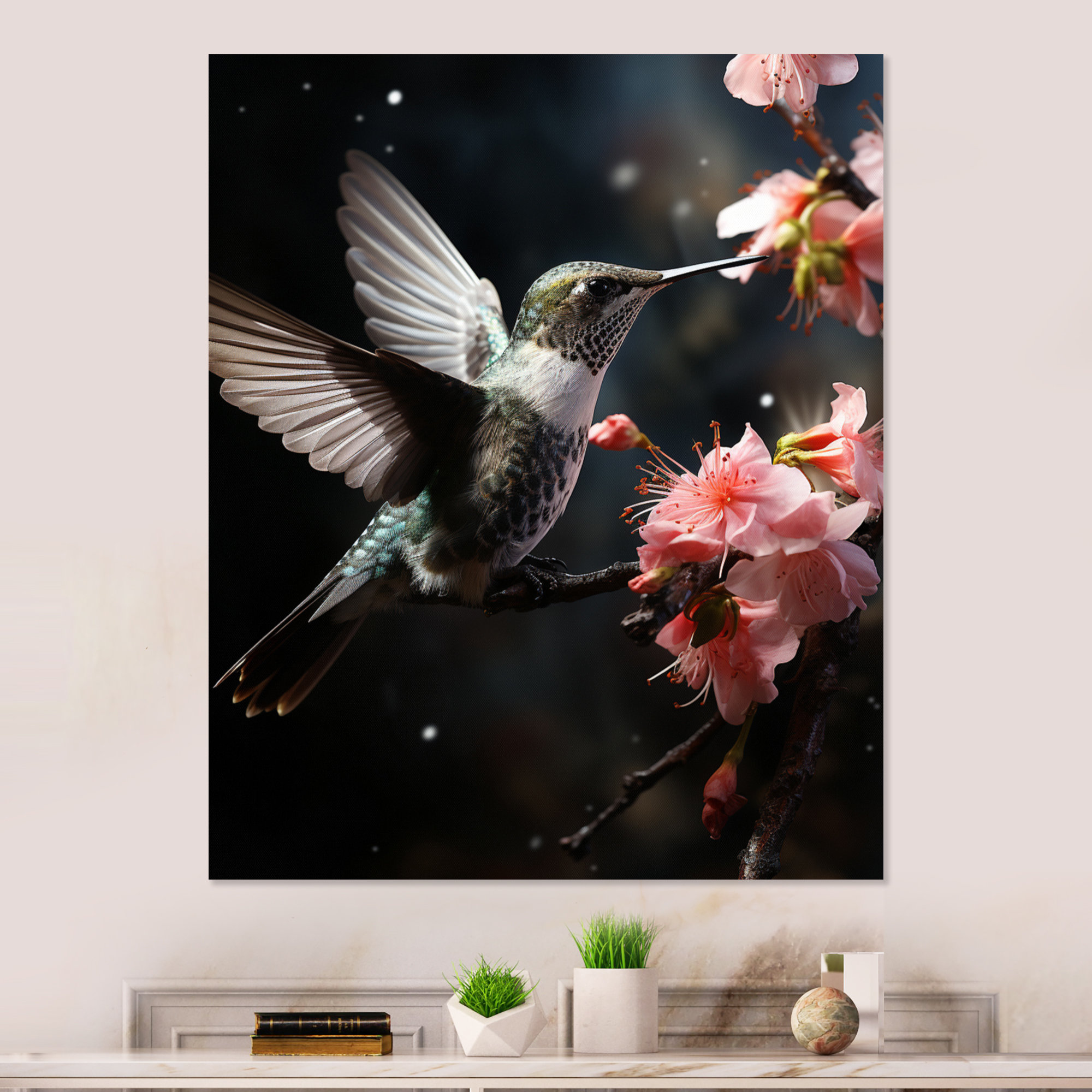 Winston Porter Grey Coral Hummingbird Portrait Vibrant II - Animals ...