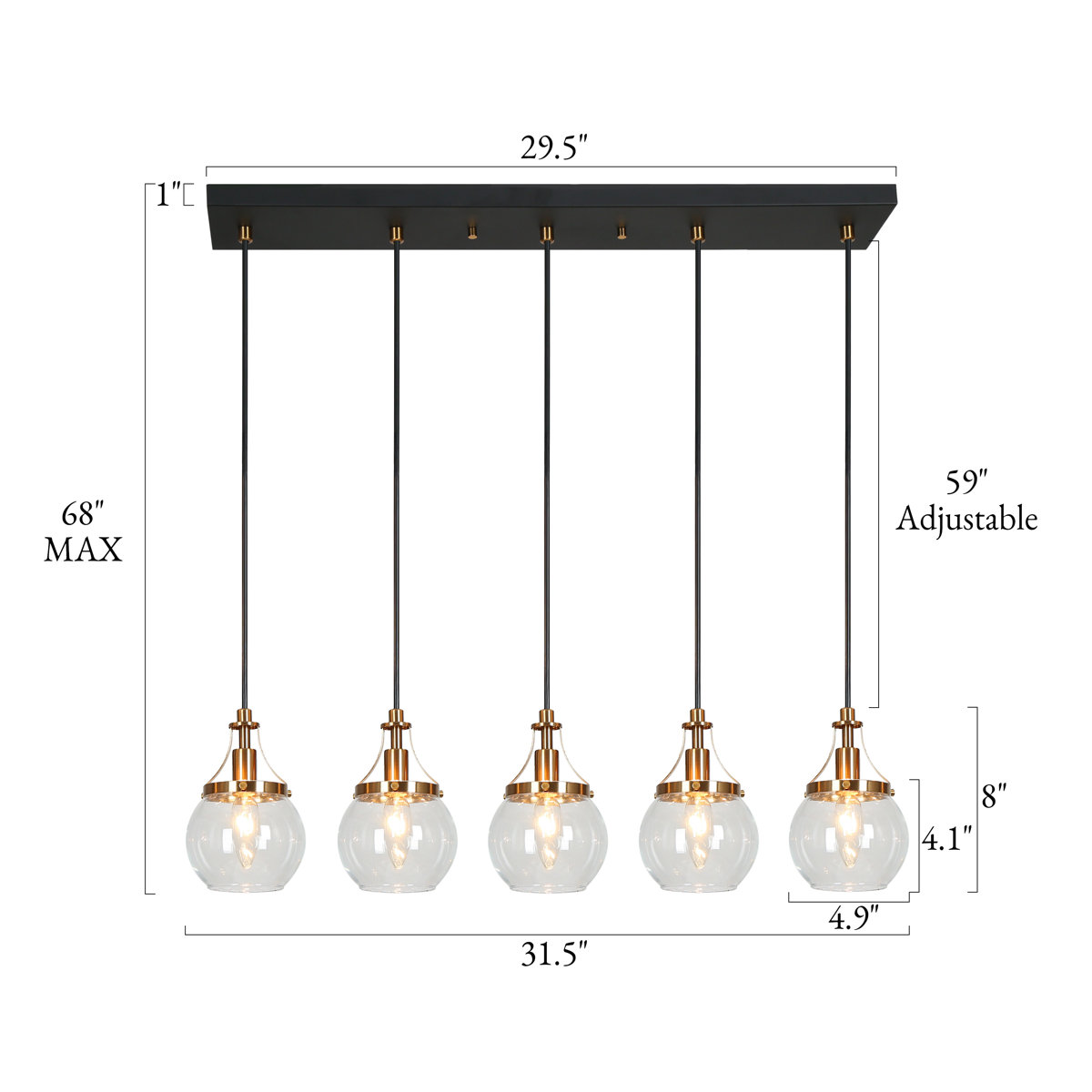 Mercer41 Loram 5-Light Kitchen Island Pendant & Reviews | Wayfair
